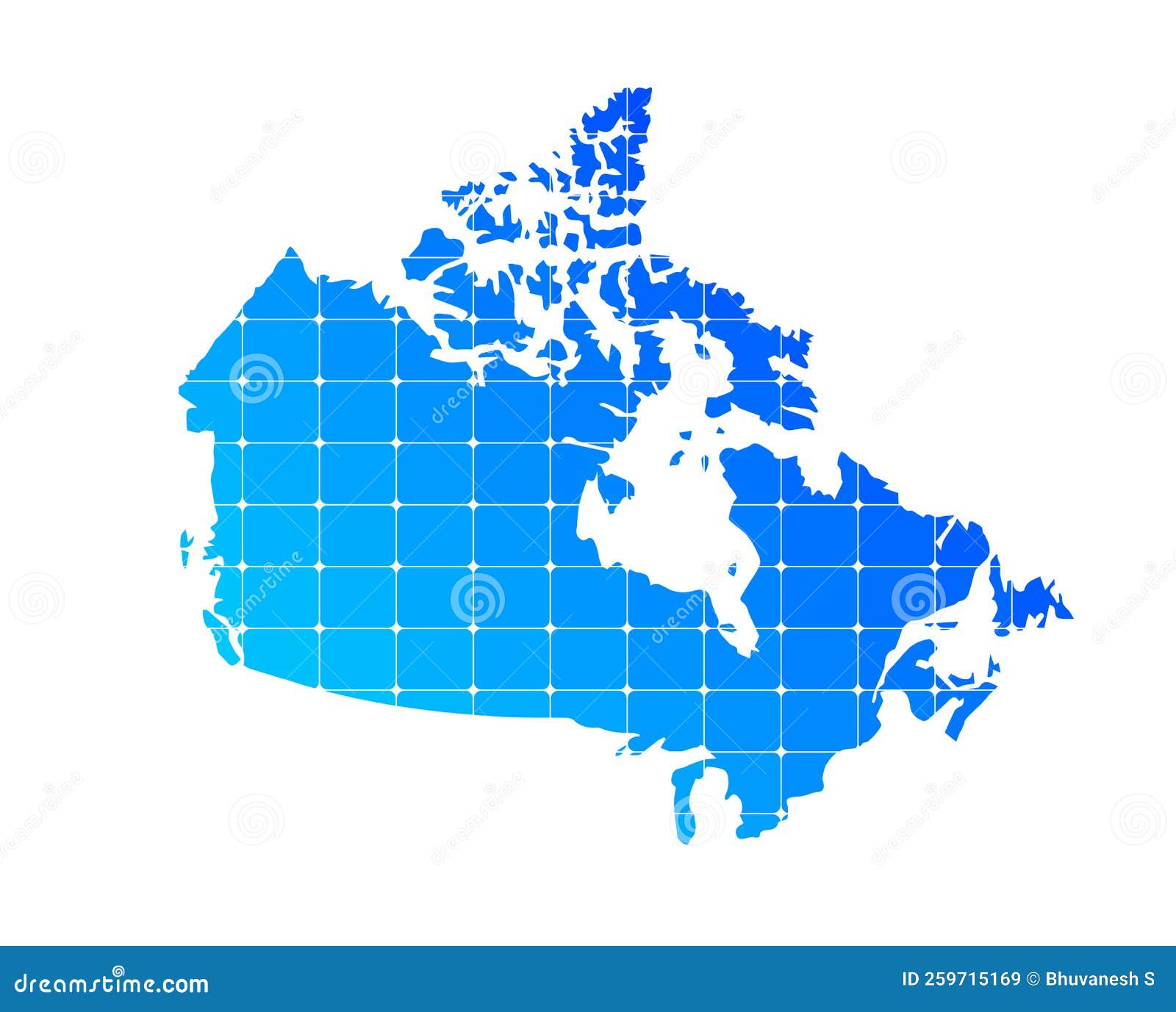 Colourful Blue Gradient Bricks Texture Map of Country Canada Isolated ...