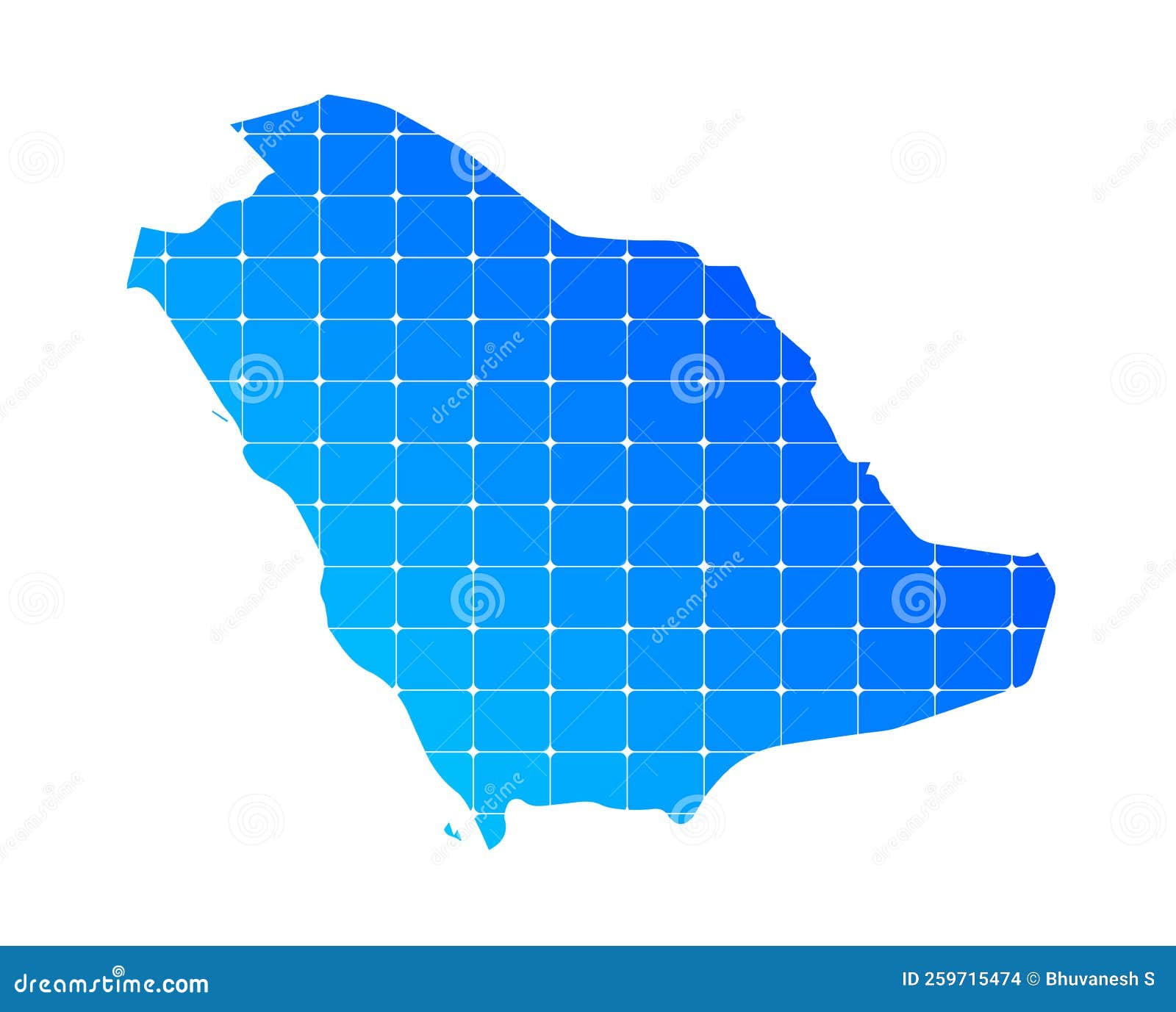 Colourful Blue Gradient Bricks Texture Map of Country Saudi Arabia ...