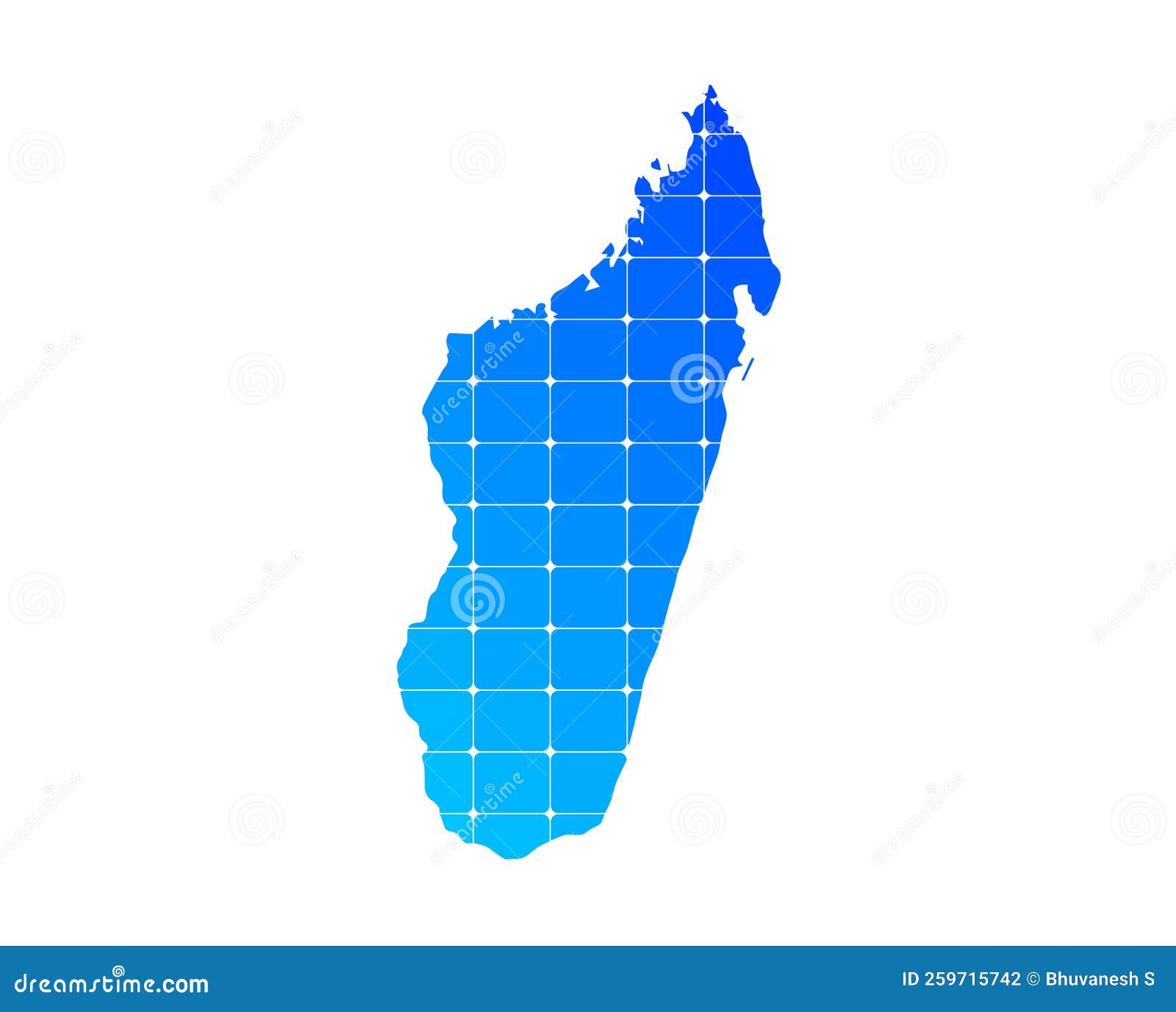 Colourful Blue Gradient Bricks Texture Map of Country Madagascar ...