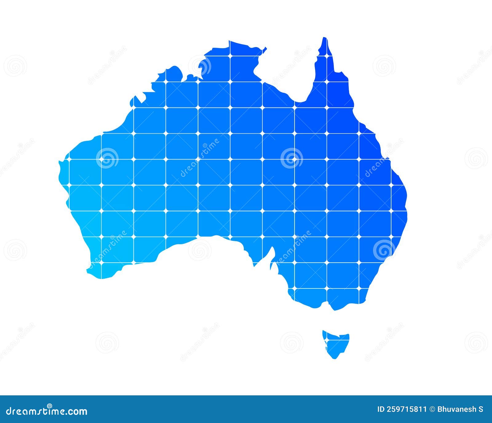 Colorful Blue Gradient Bricks Texture Map of Country Australia Isolated ...