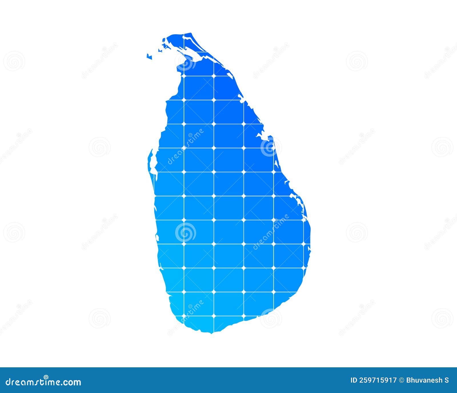 Colorful Blue Gradient Bricks Texture Map of Country Sri Lanka Isolated ...