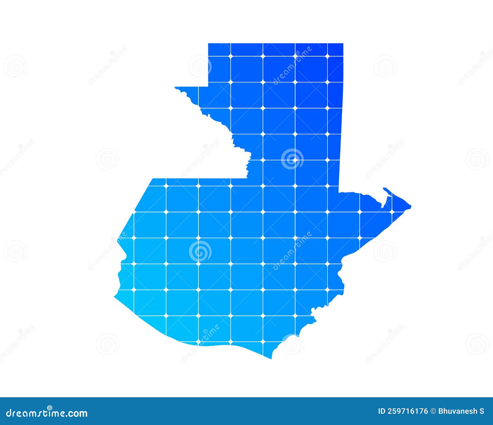 Colorful Blue Gradient Bricks Texture Map of Country Guatemala Isolated ...