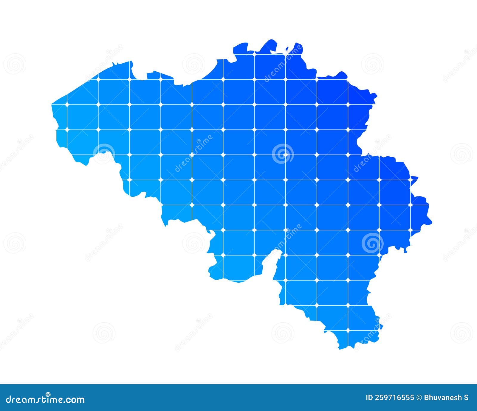 Colorful Blue Gradient Bricks Texture Map of Country Belgium Isolated ...