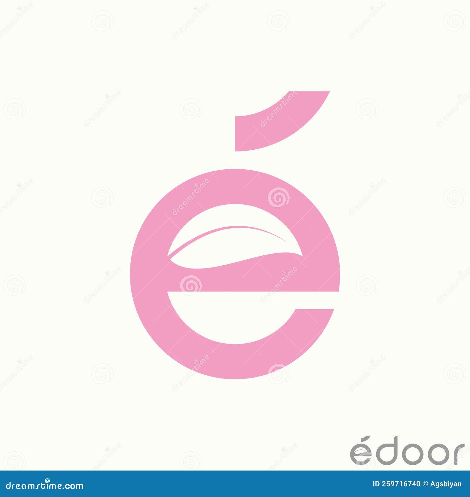 Simple and Unique Letter or Word E Sans Serif Font with Leaf Inside ...