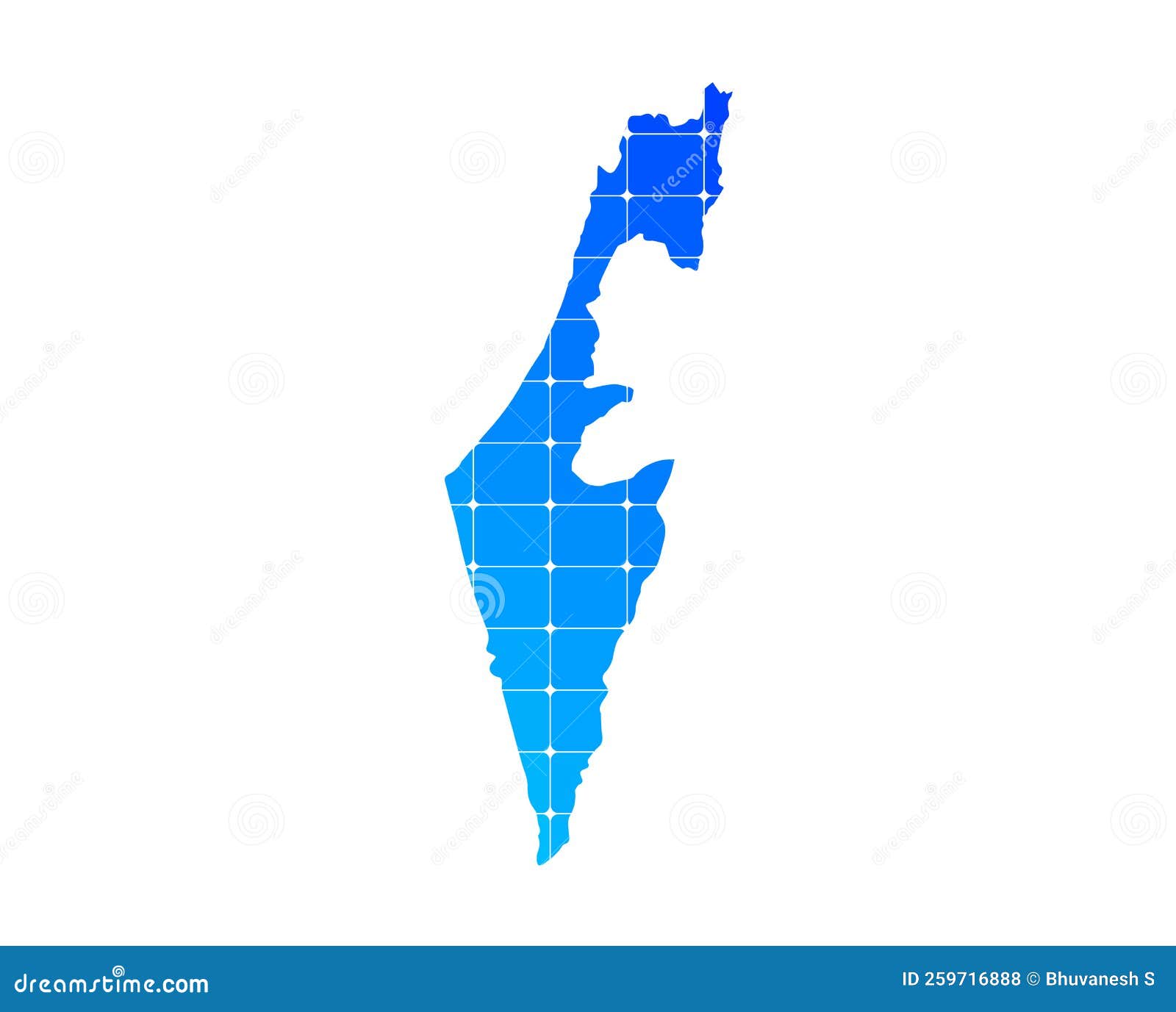 Colorful Blue Gradient Bricks Texture Map of Country Israel Isolated on ...