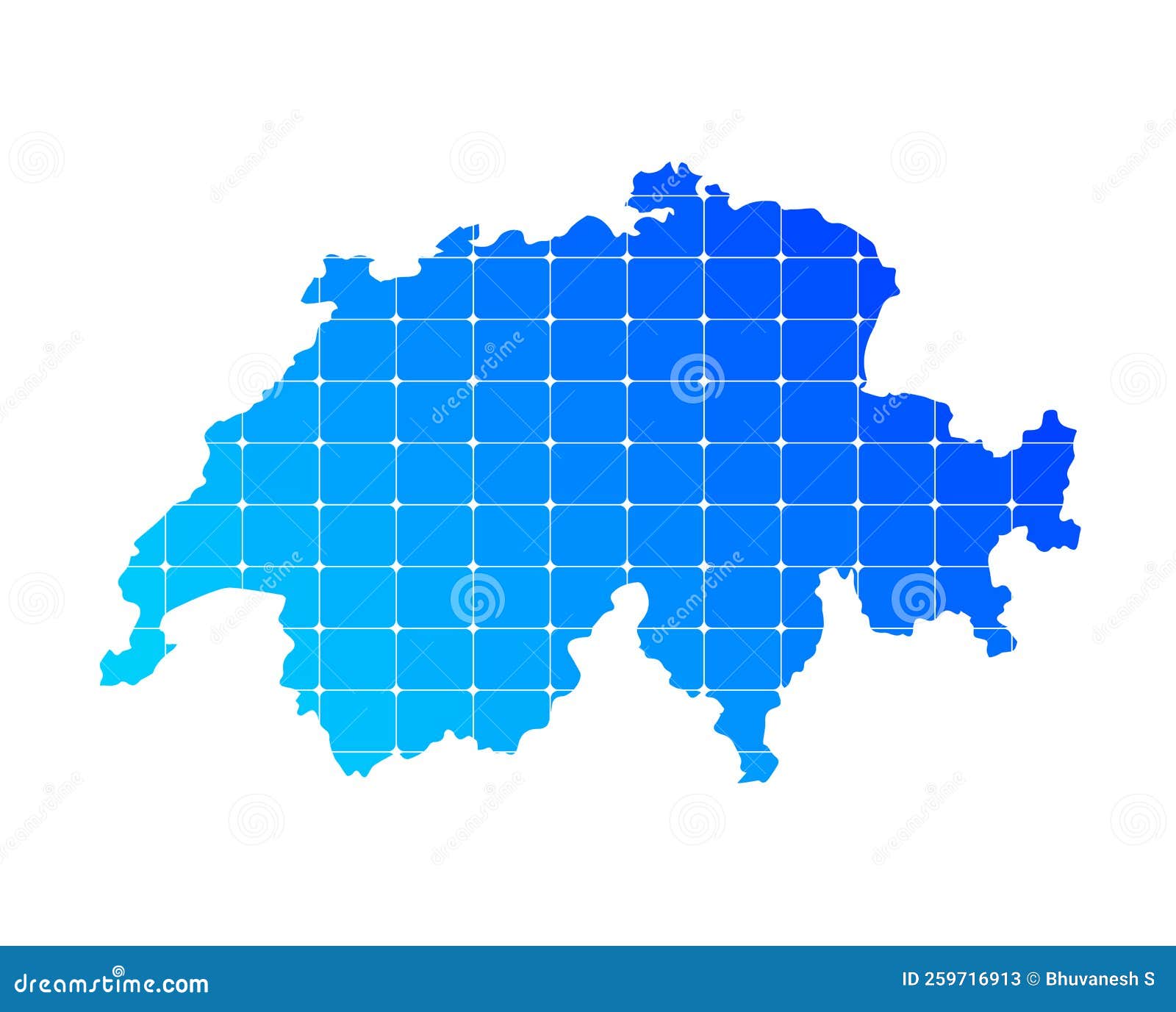 Colorful Blue Gradient Bricks Texture Map of Country Switzerland ...