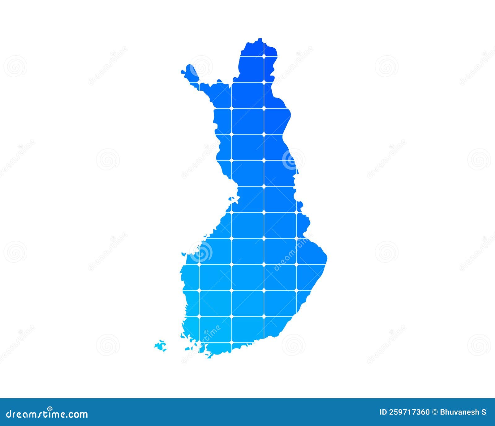 Colorful Blue Gradient Bricks Texture Map of Country Finland Isolated ...