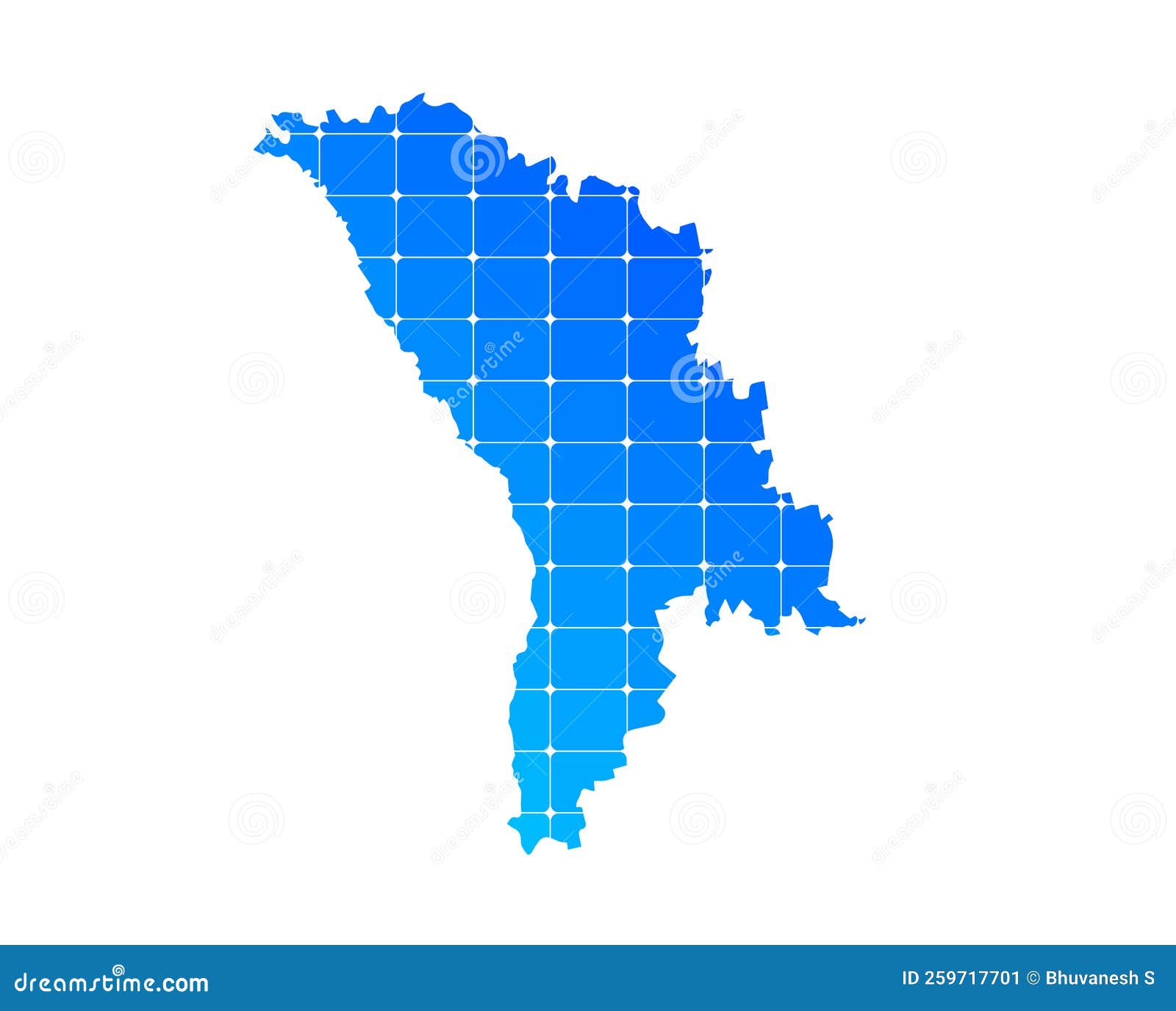Colorful Blue Gradient Bricks Texture Map of Country Moldova Isolated ...