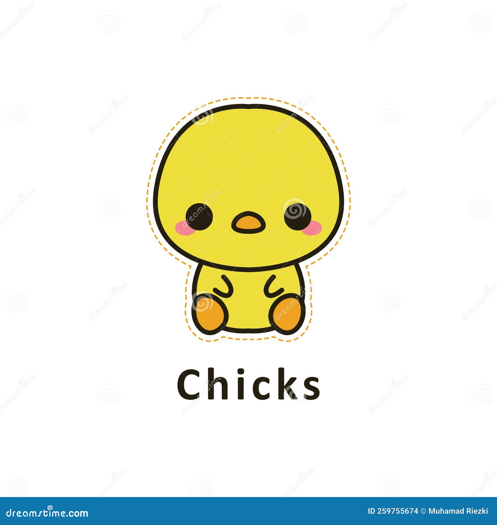 Vector Cartoon Cute Chick. Vector Illustration for Baby Clothes. Stock ...