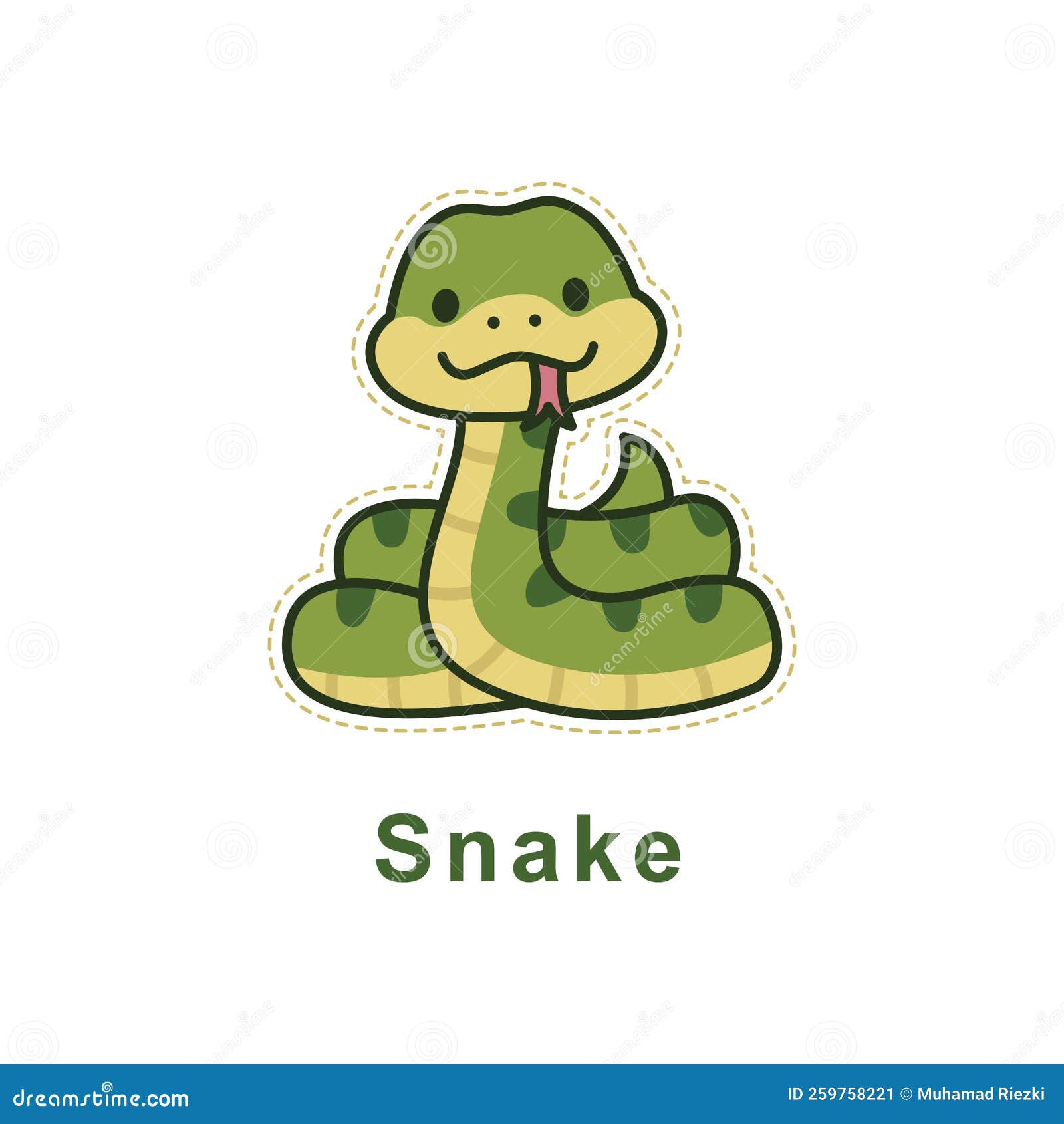 Cartoon Cute Baby Snake, Vector Illustration. Eps2 Stock Vector ...