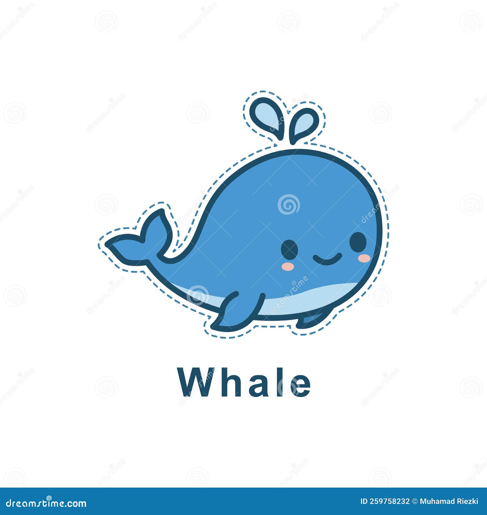 Cartoon Cute Baby Whale Happy, Cartoon Style Illustration Vector Stock ...