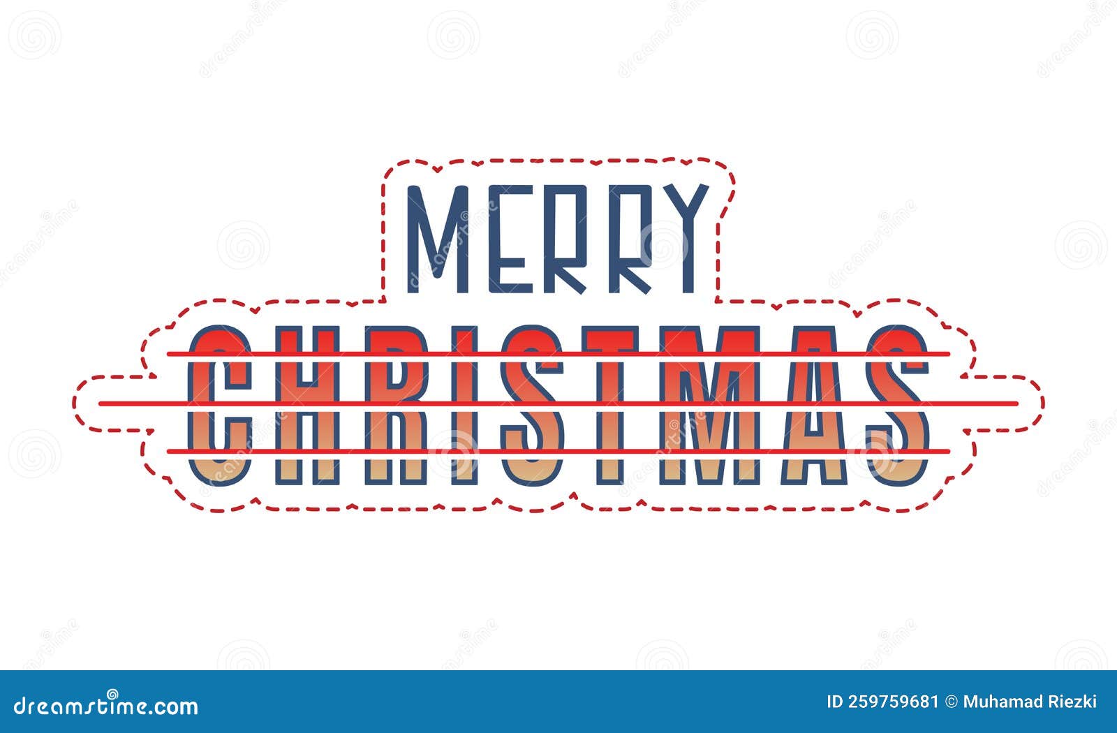 Merry Christmas Text with Gradient Color and Lines Stock Vector ...