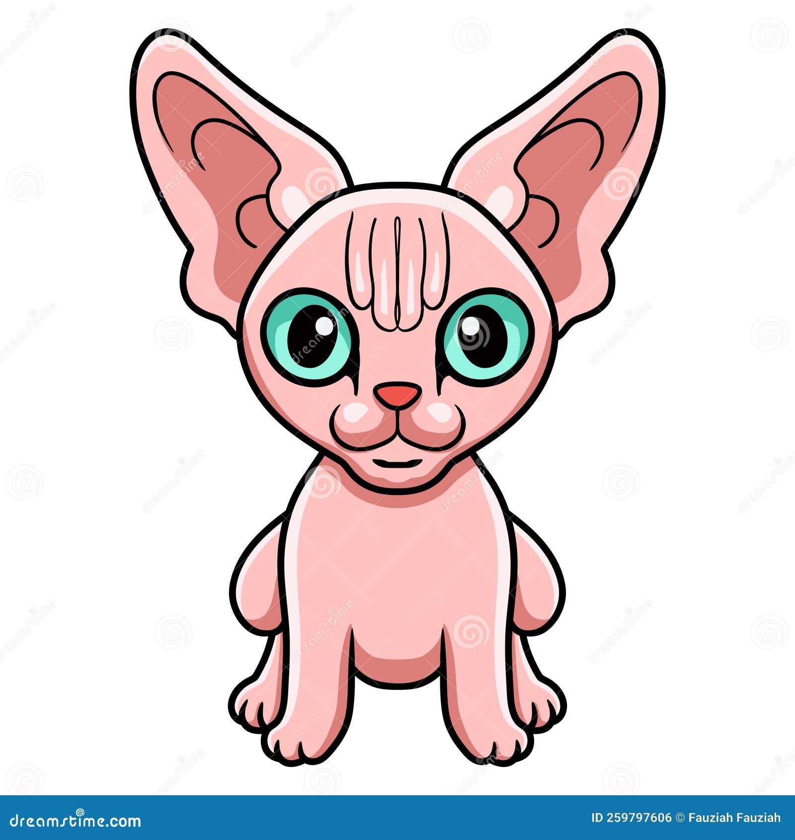 Illustration of Cute Sphynx Cat Cartoon Sitting Stock Vector ...