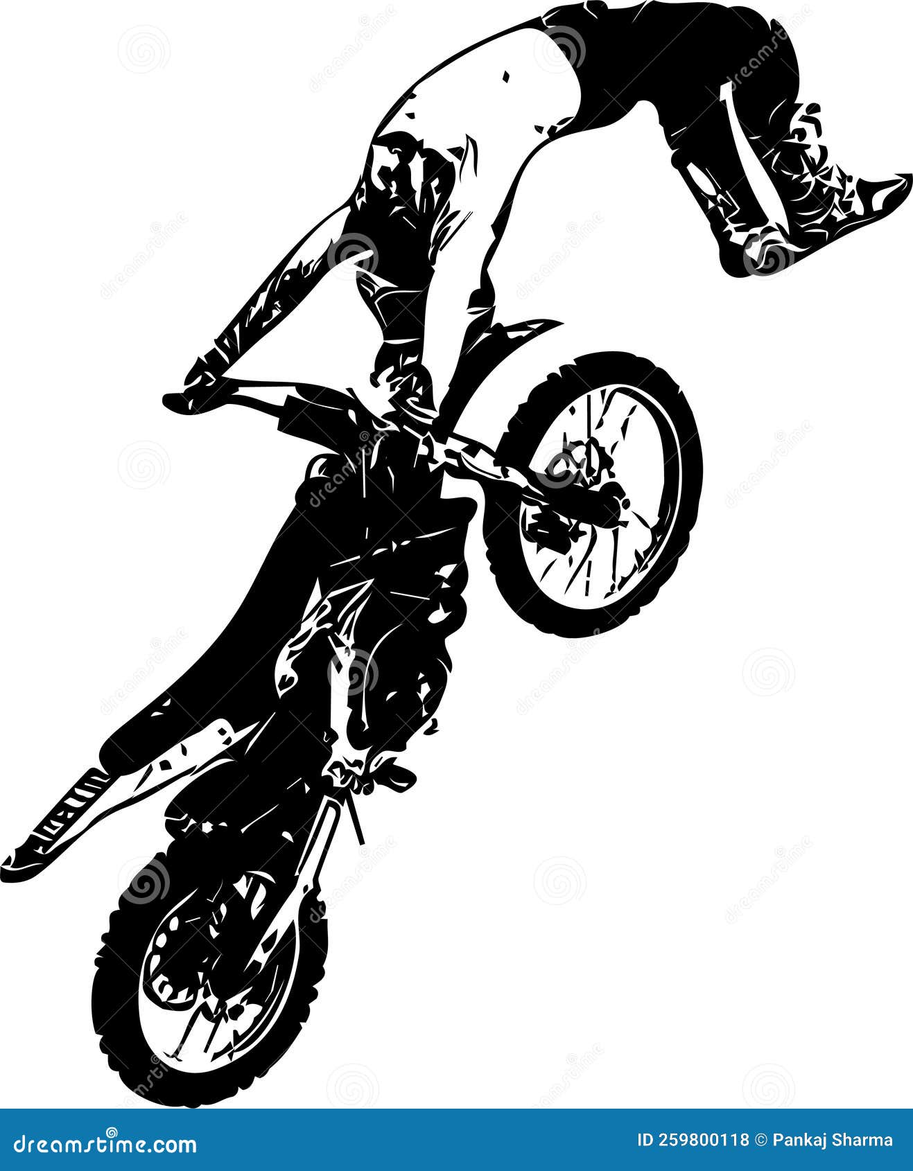 Bike Stunt Man Logo, Man Doing Stunt on Motorcycle Vector Illustration ...
