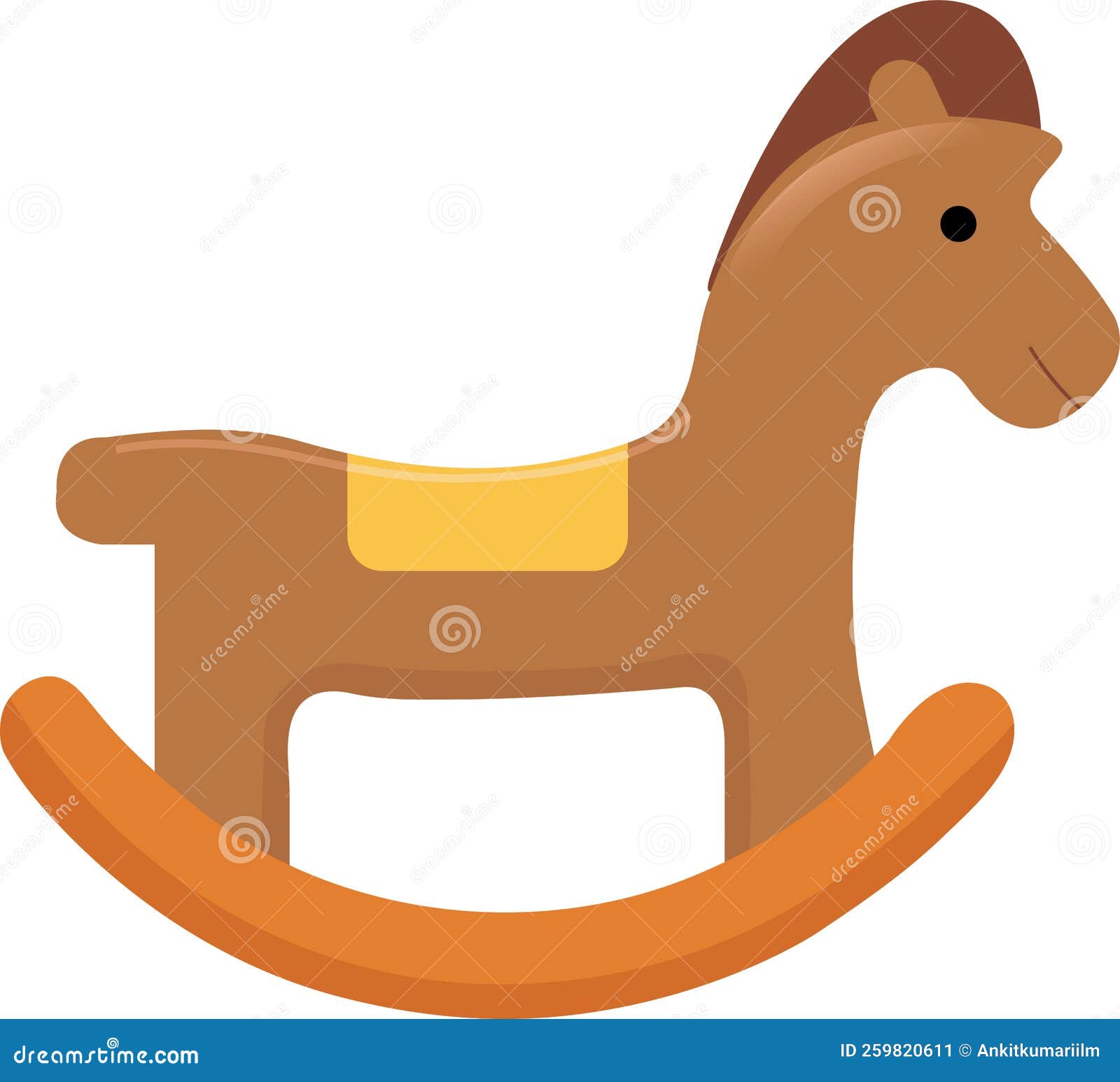 Kids Rocking Horse Vector Illustration Graphic Stock Illustration ...