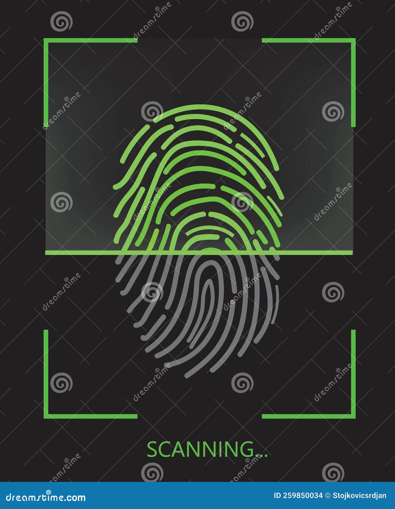 Finger print scan stock vector. Illustration of digital - 259850034