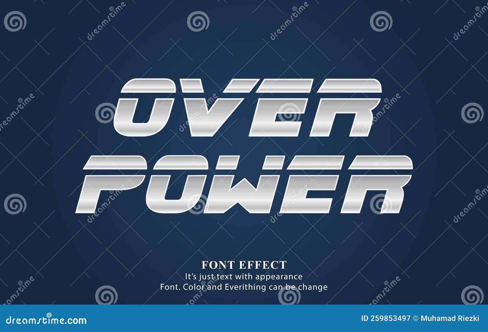 Gradient Text Effect Featuring an Over Power Retro Style. Text Fonts ...