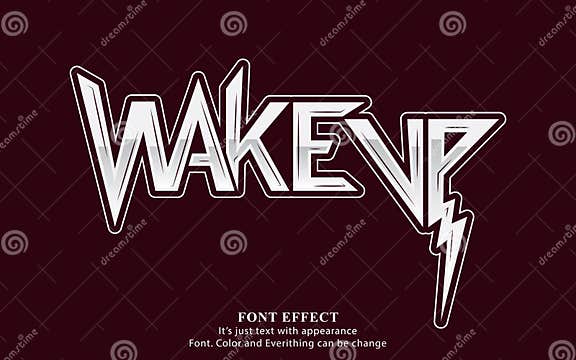 Gradient Text Effect Featuring a Retro Wake Up Style. Text Fonts Stock ...