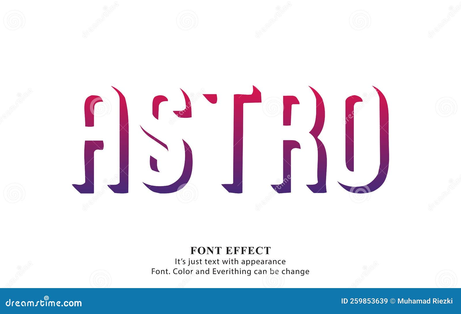 Gradient Text Effect Featuring Astro Style. Text Fonts Stock Vector ...