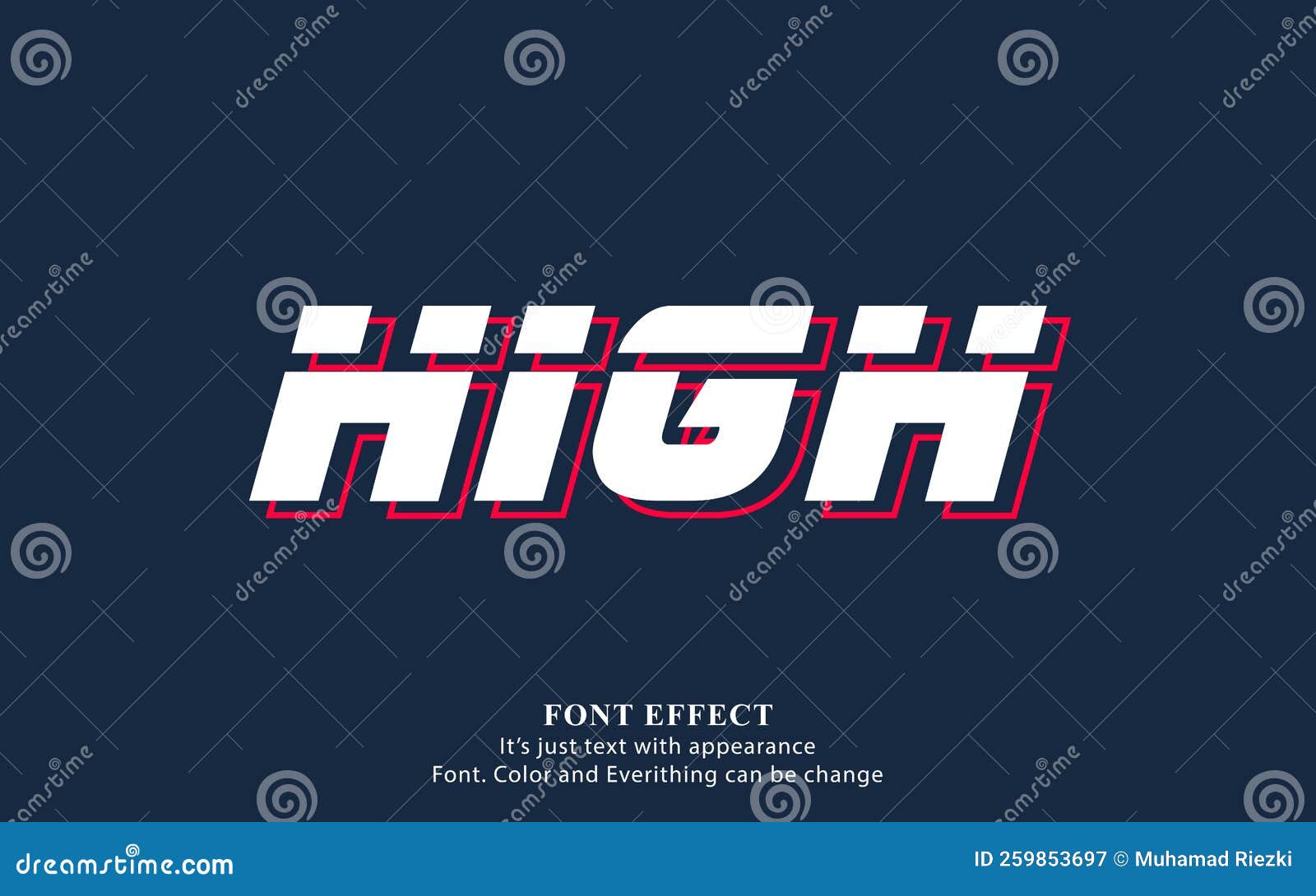 Text Effect Featuring a Retro High Style. Text Fonts Stock Illustration ...