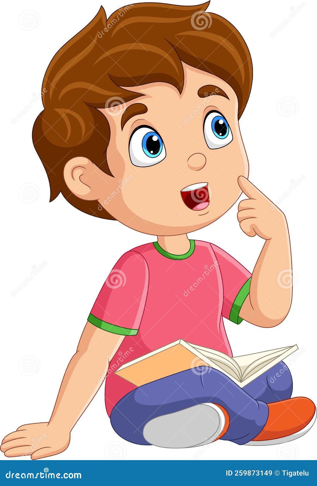 Cartoon Little Boy Having a Good Idea Stock Vector - Illustration of ...
