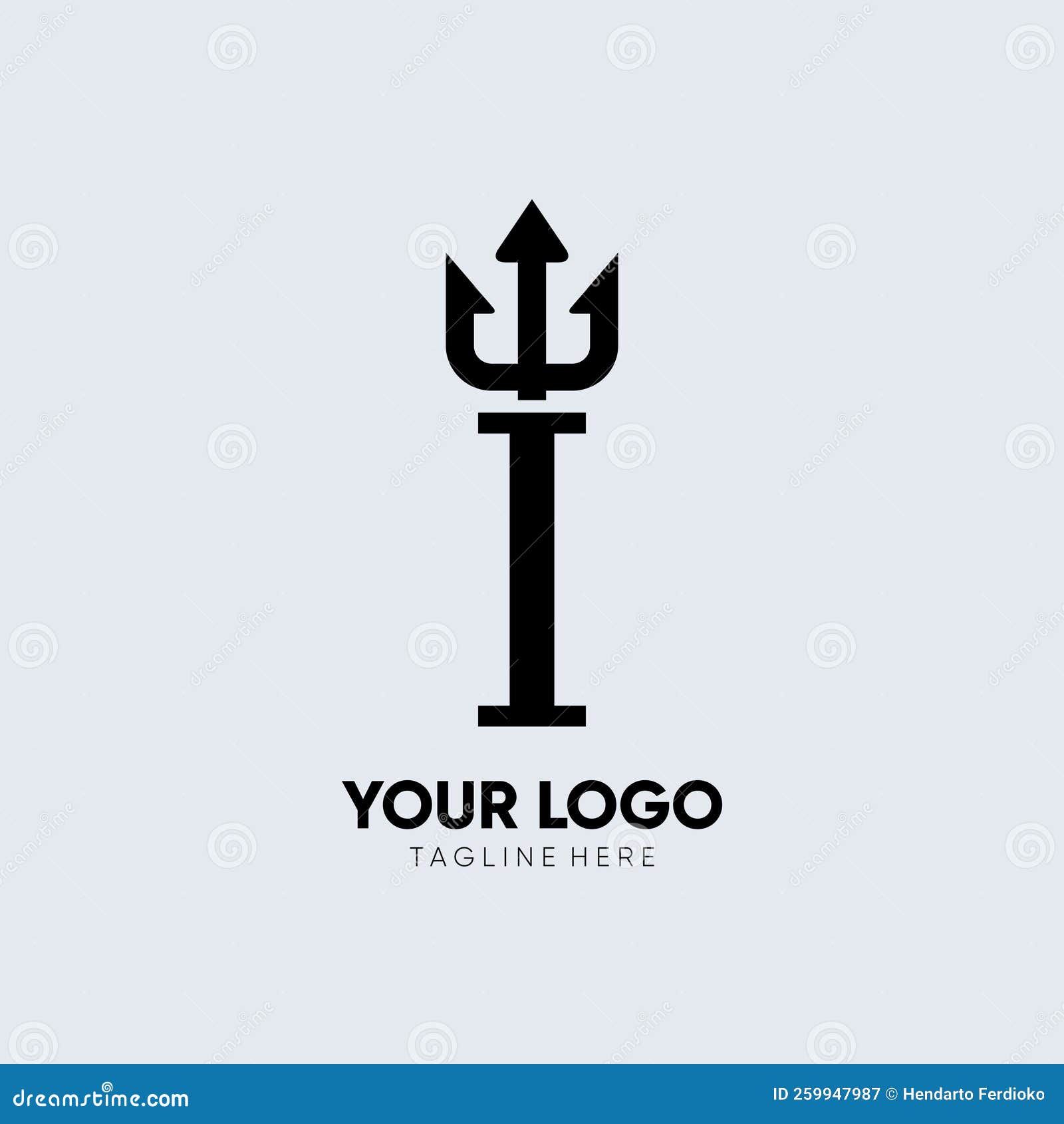 Letter I Initial Trident Logo Design Icon Vector Emblem Graphic Stock ...