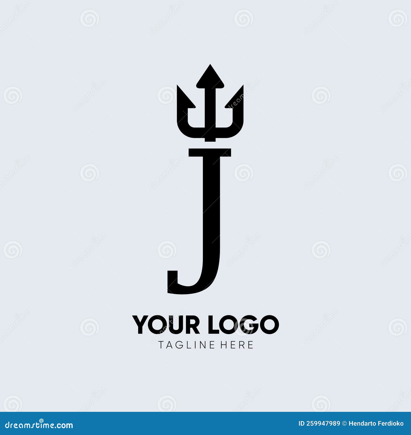 Letter J Initial Trident Logo Design Icon Vector Emblem Graphic Stock ...