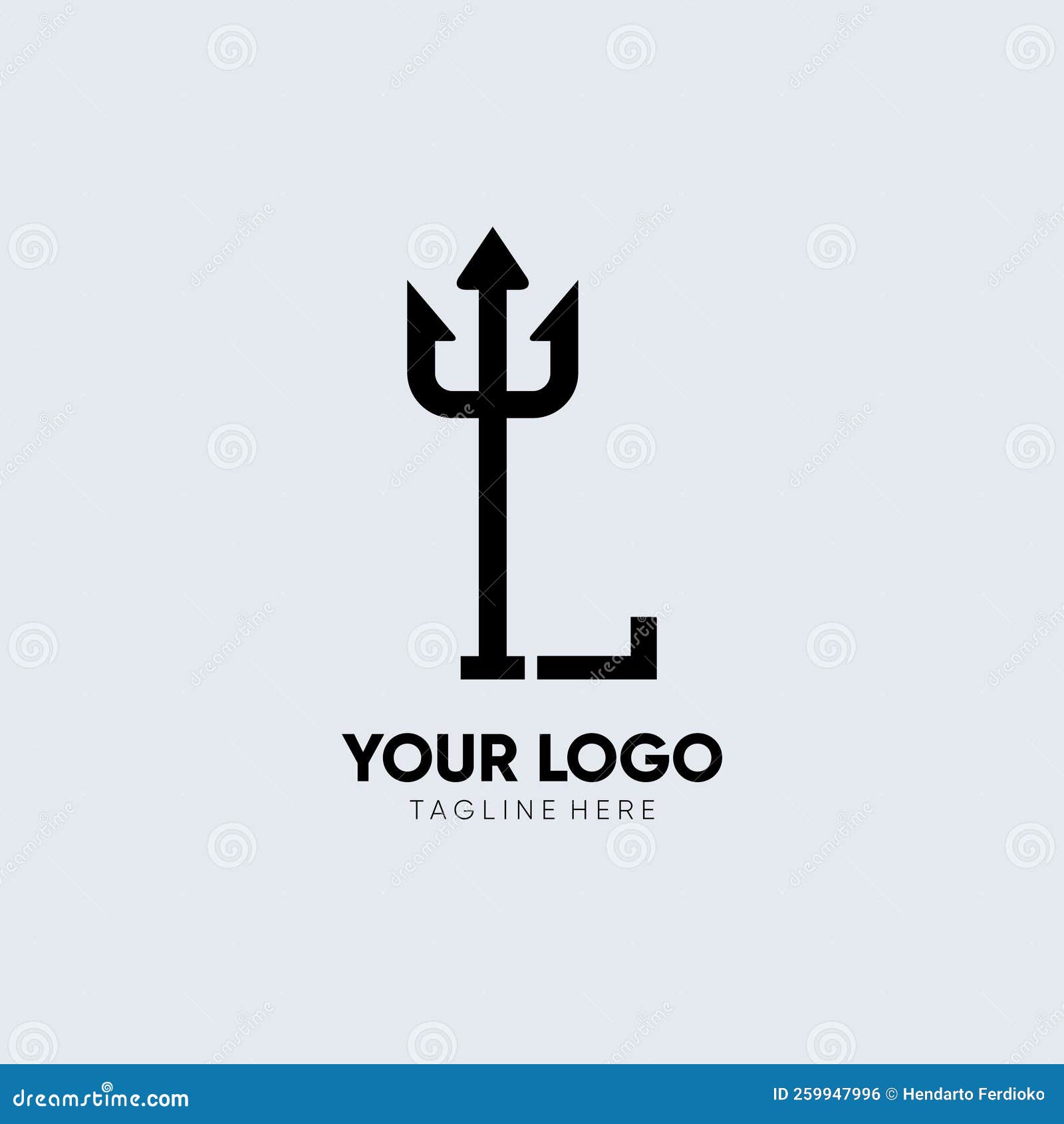 Letter L Initial Trident Logo Design Icon Vector Emblem Graphic Stock ...