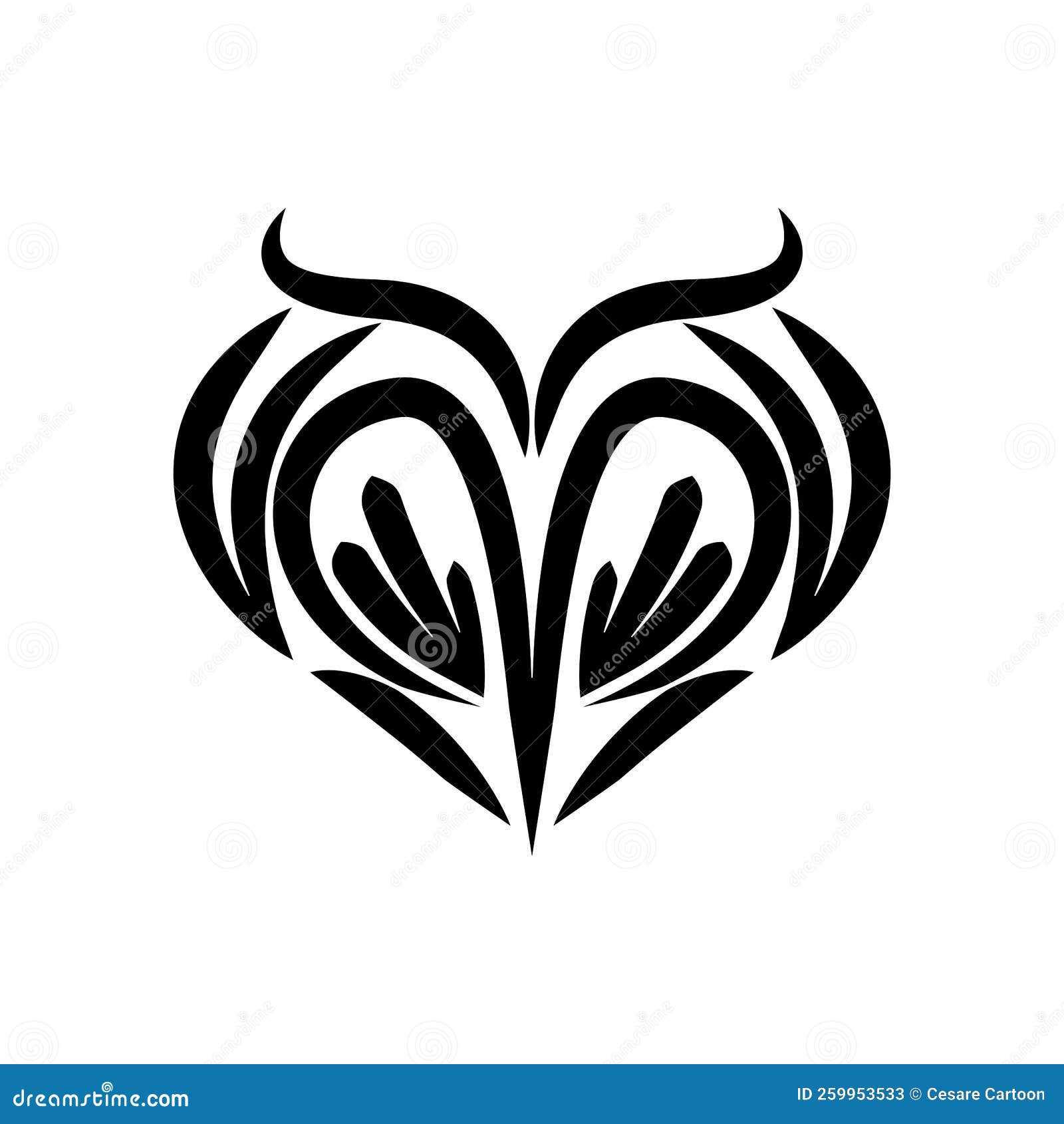 Tribal heart stock vector. Illustration of symbol, icon - 259953533