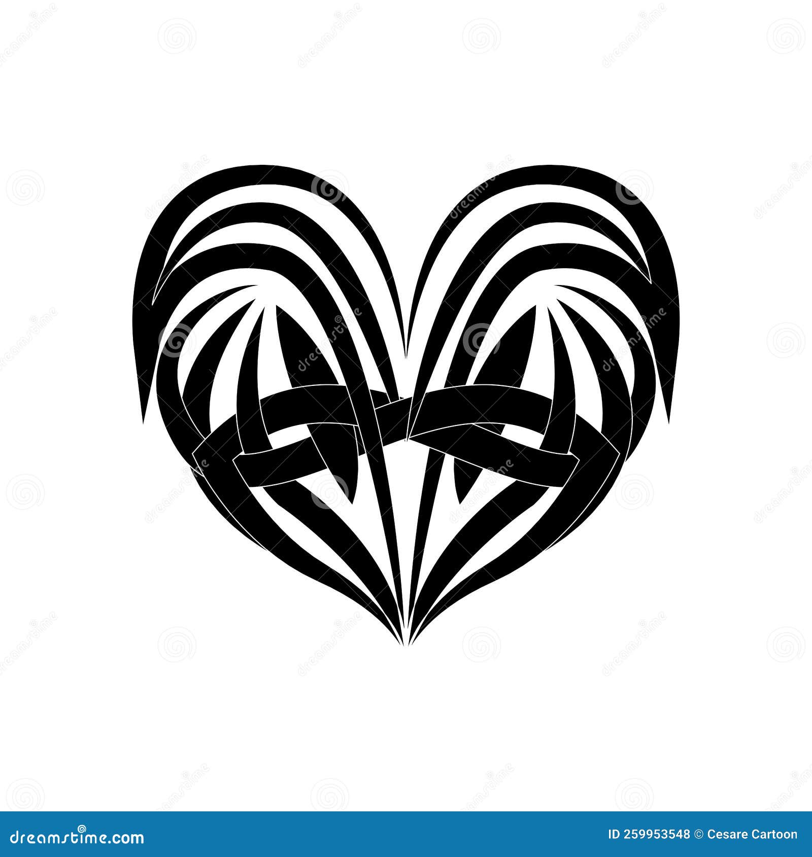 Tribal heart stock vector. Illustration of vector, cartoon - 259953548