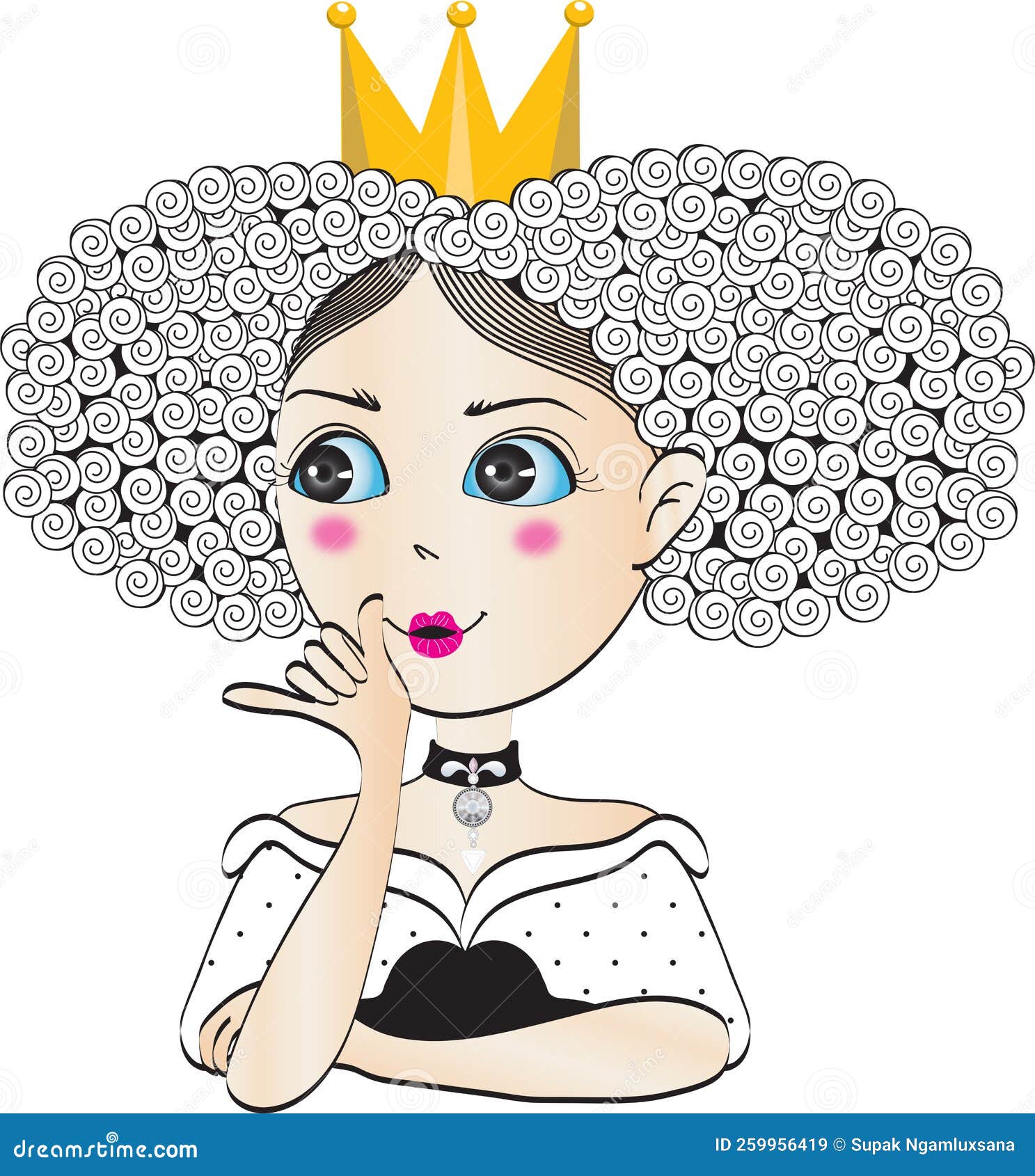Princess and Love Hand Sign Stock Illustration - Illustration of ...