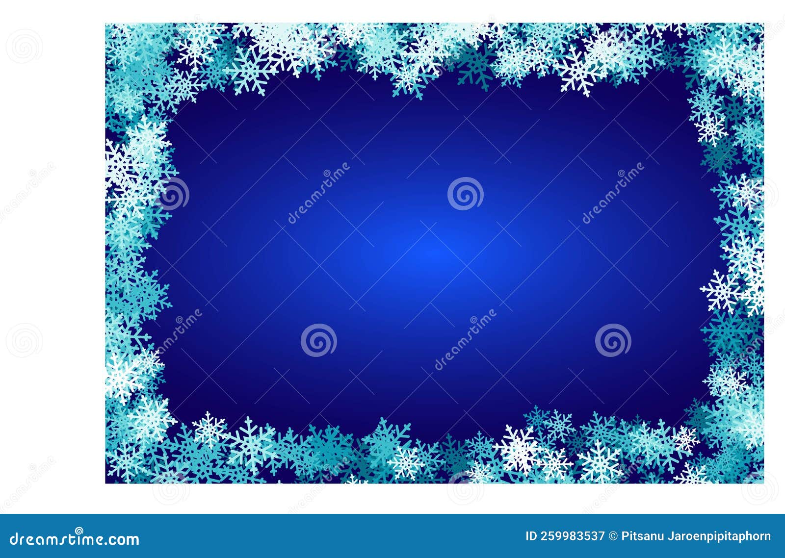 A Rectangular Frame Template Filled with Snowflakes. Stock Vector ...