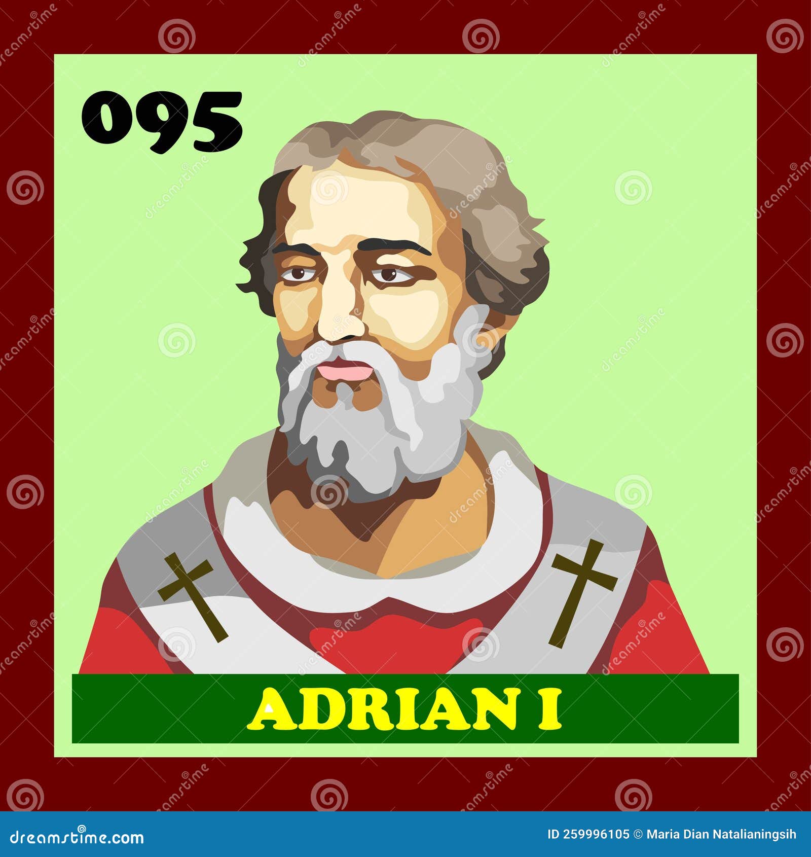 95th Catholic Church Pope Adrian I Stock Vector - Illustration of pope ...