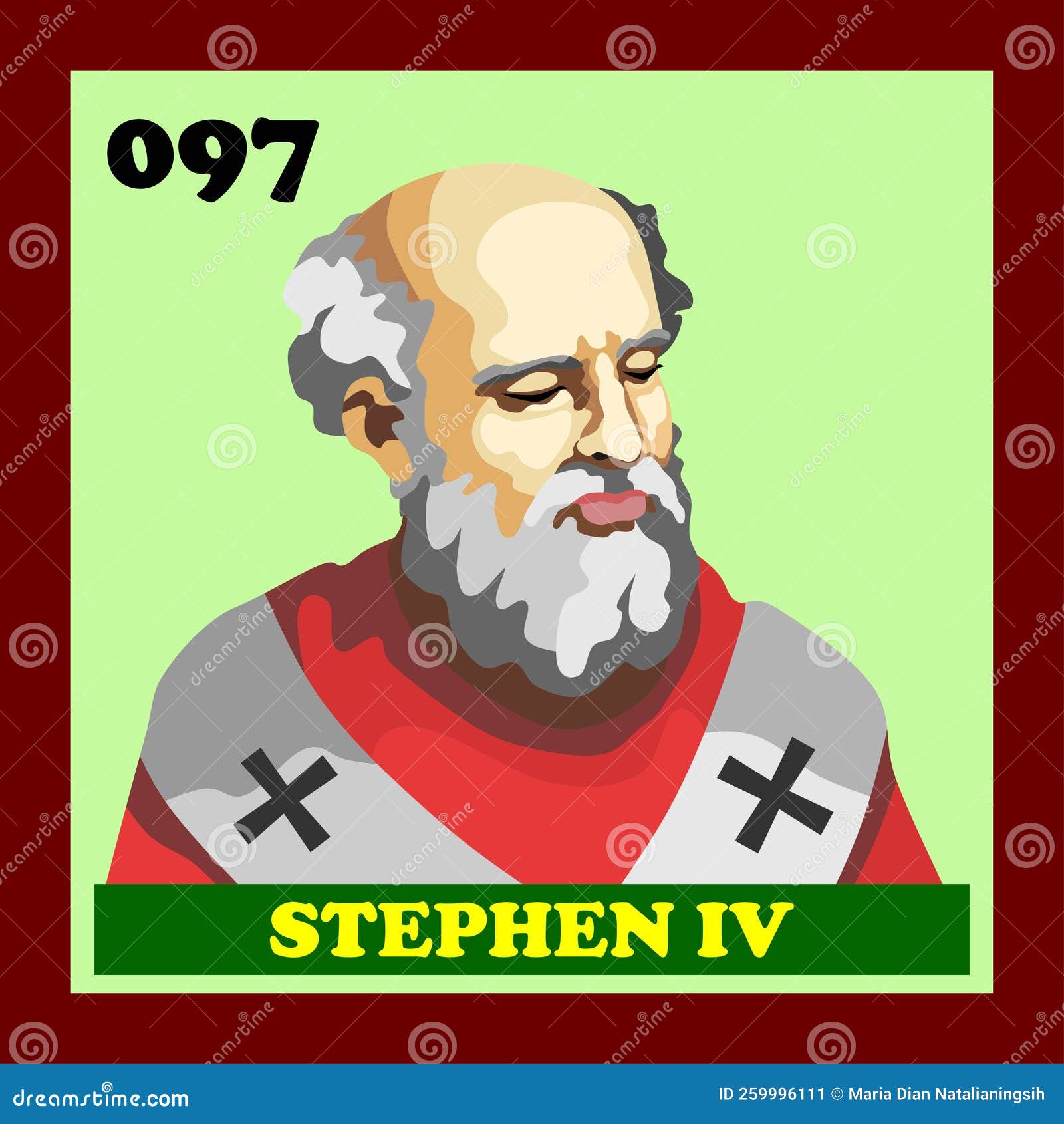 97th Catholic Church Pope Stephen IV Stock Vector - Illustration of ...
