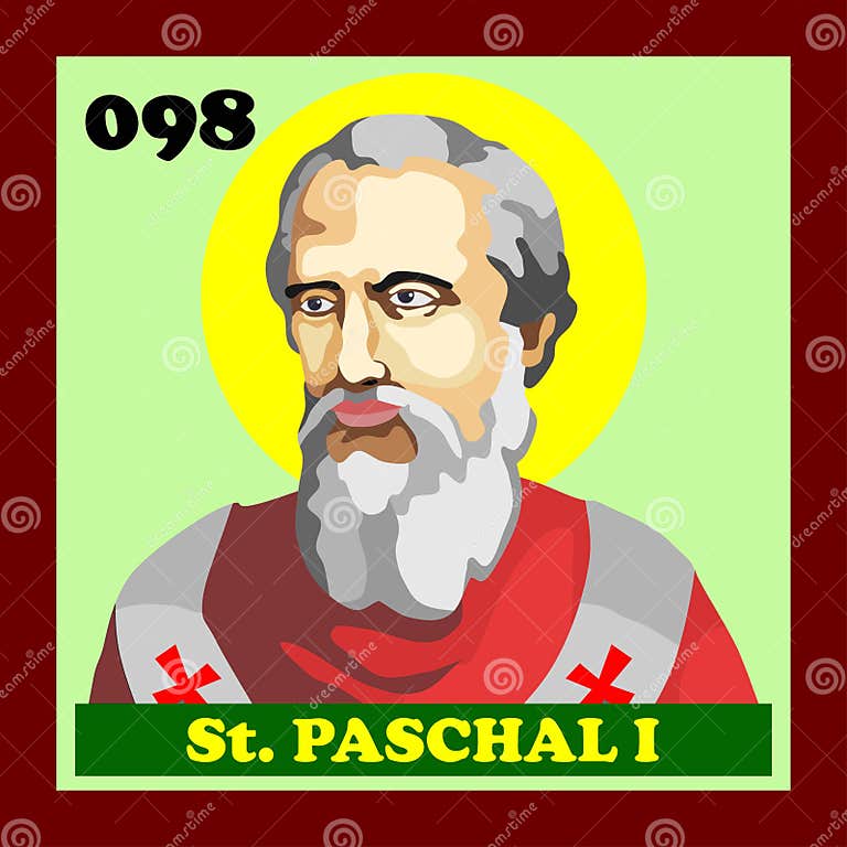 98th Catholic Church Pope Saint Paschal I Stock Vector - Illustration ...