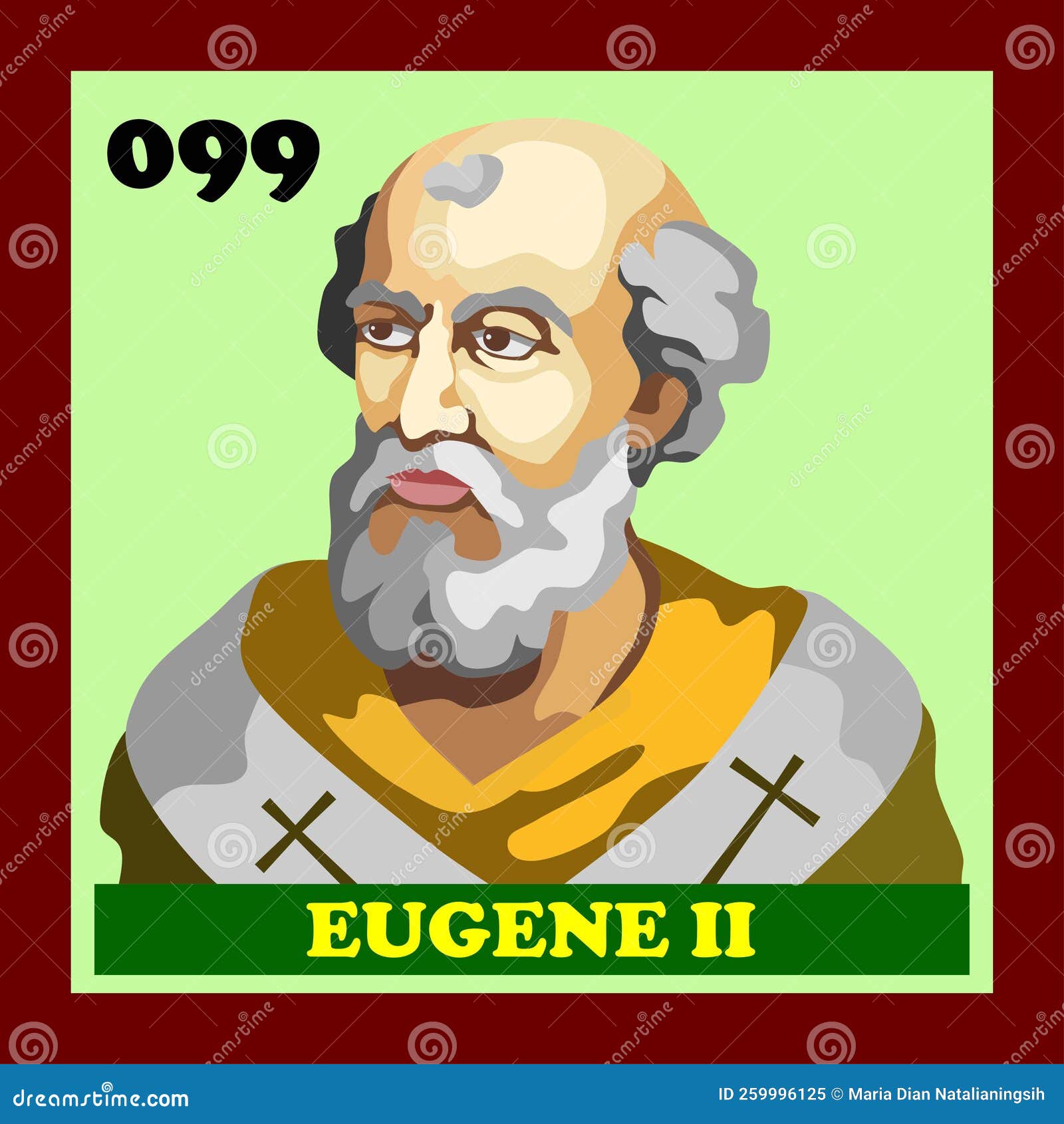 99th Catholic Church Pope Eugene II Stock Vector - Illustration of pope ...