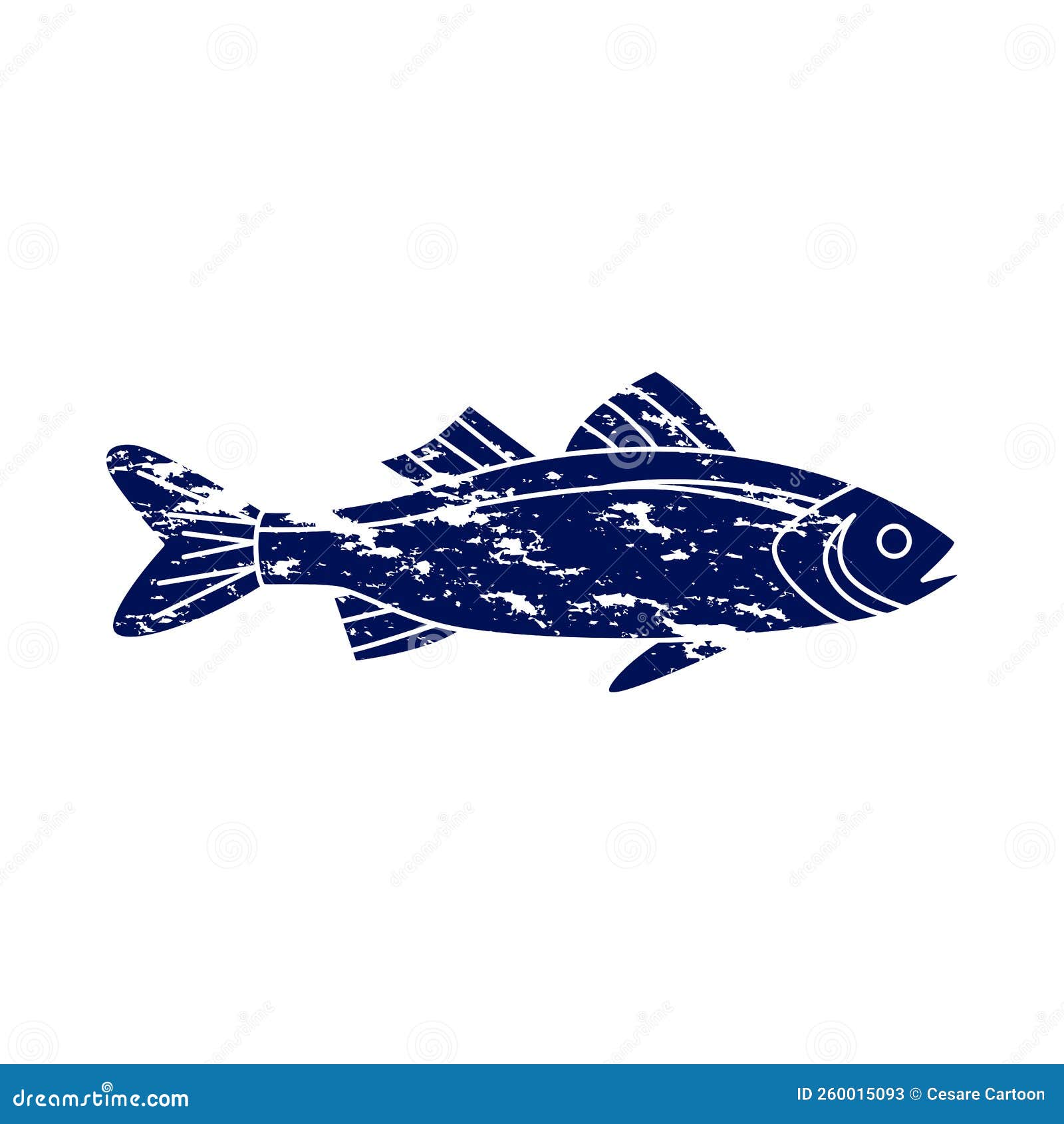 Grunge fish stock vector. Illustration of animal, design - 260015093