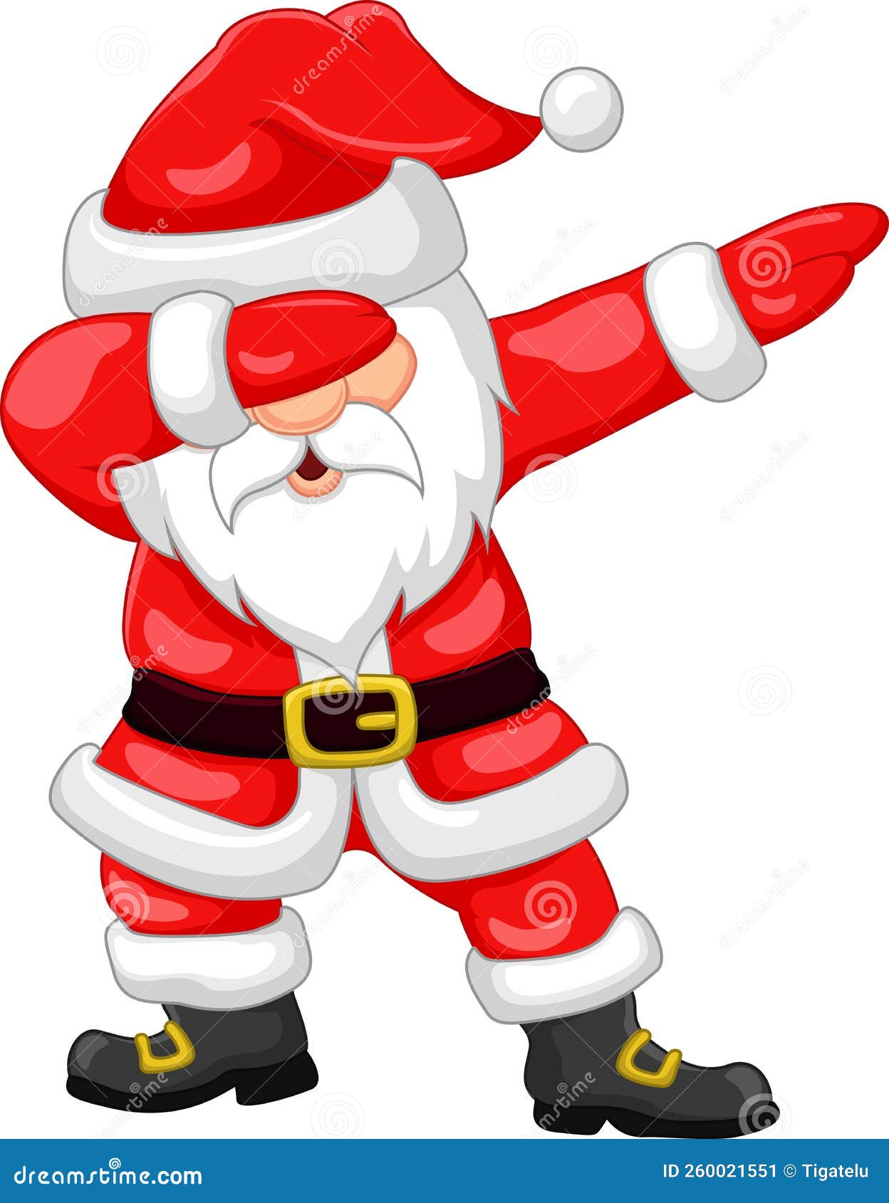 Cartoon Santa Claus Dancing Dab Stock Vector - Illustration of cute ...