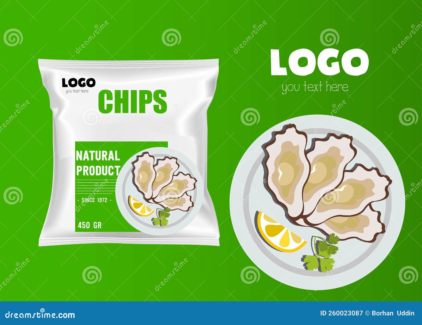 Chips Packaging Template Vector Art 3d Bag. Mockup for Product and Logo ...