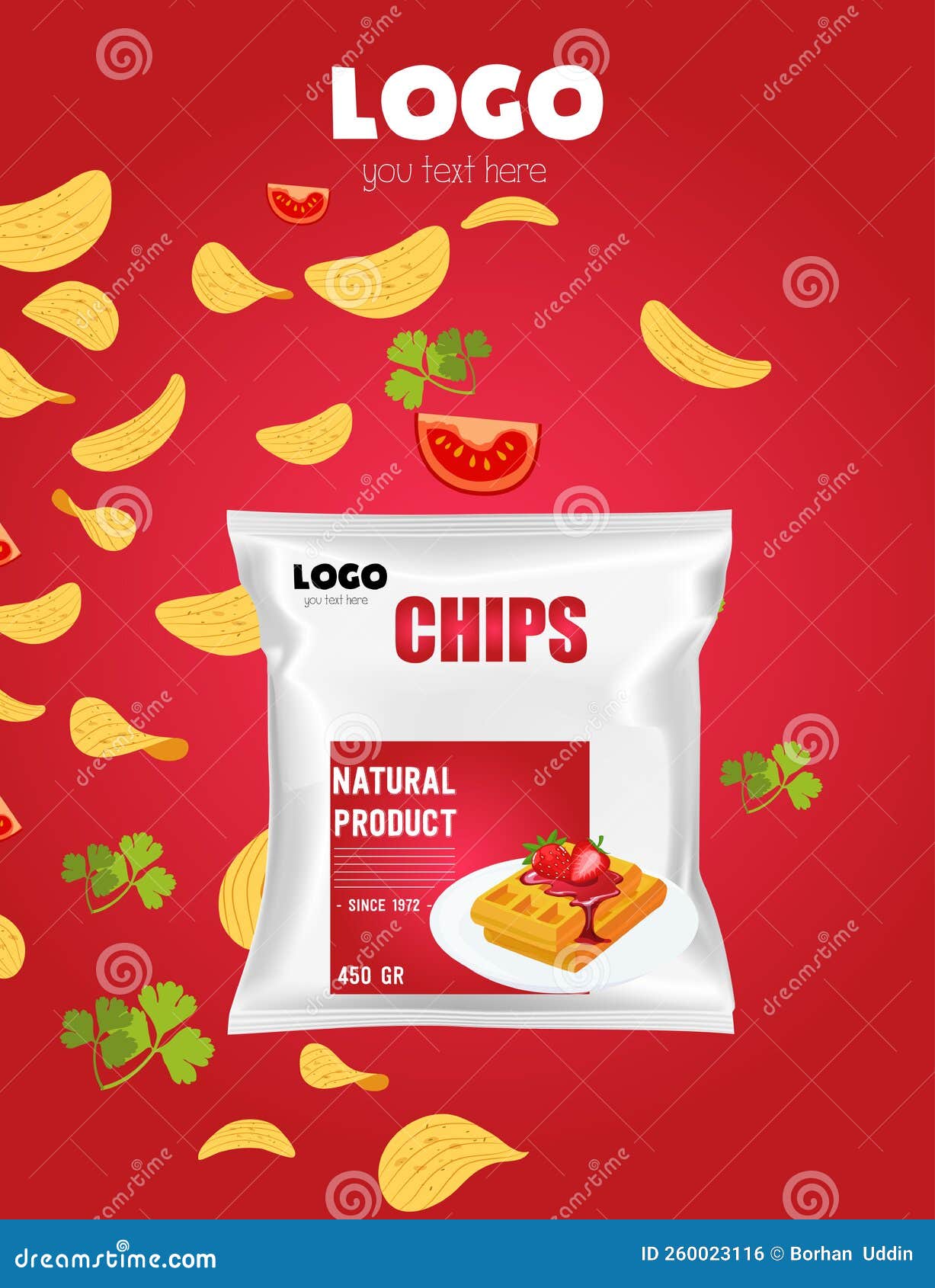 Chips Pack Template Vector Art 3d Bag Mockup Illustration Stock Vector ...