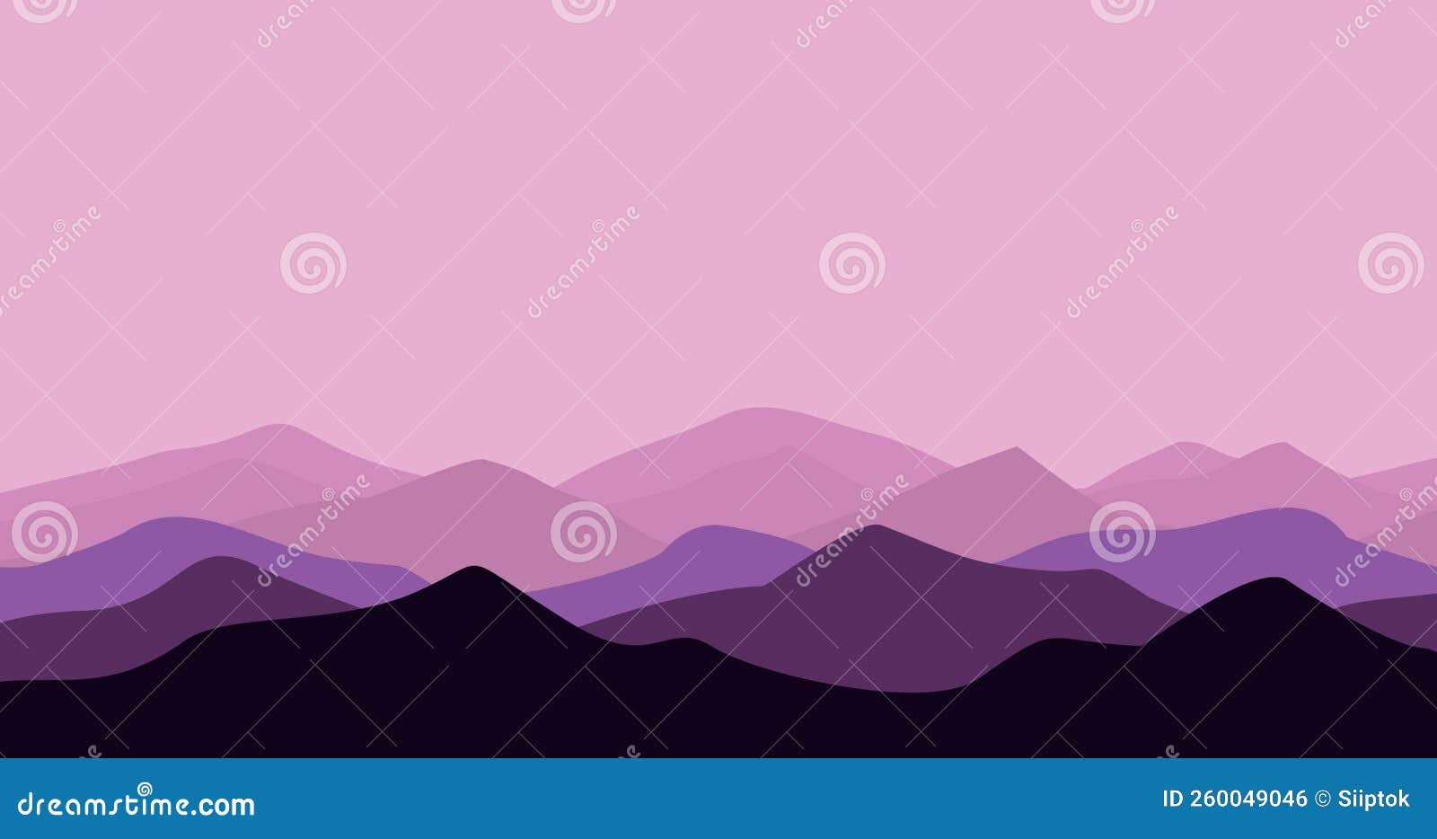 Layered Mountain Landscape During Sunset, Featuring Multiple Blue ...