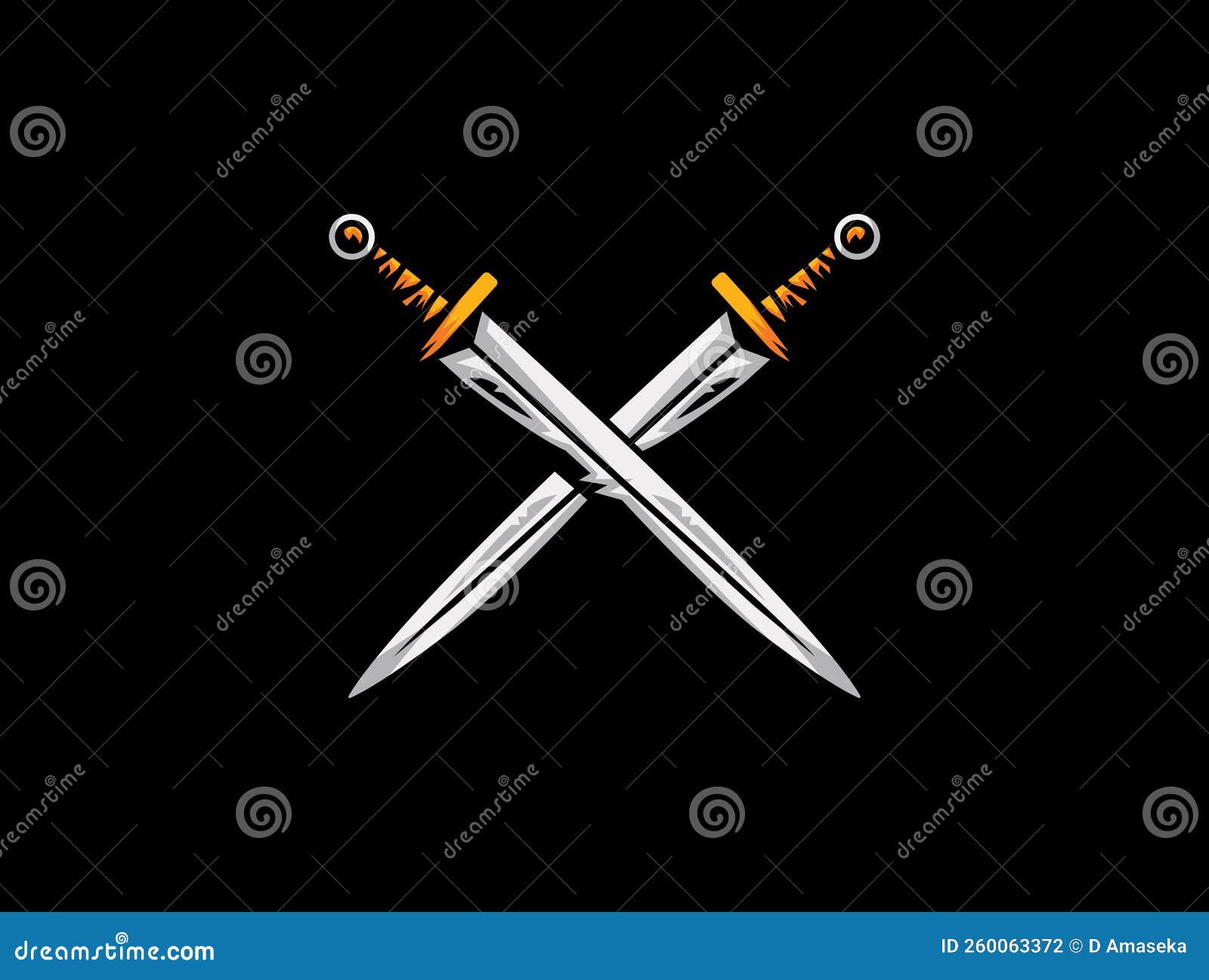 Two Sword Gaming Logo Design Stock Vector - Illustration of sport ...