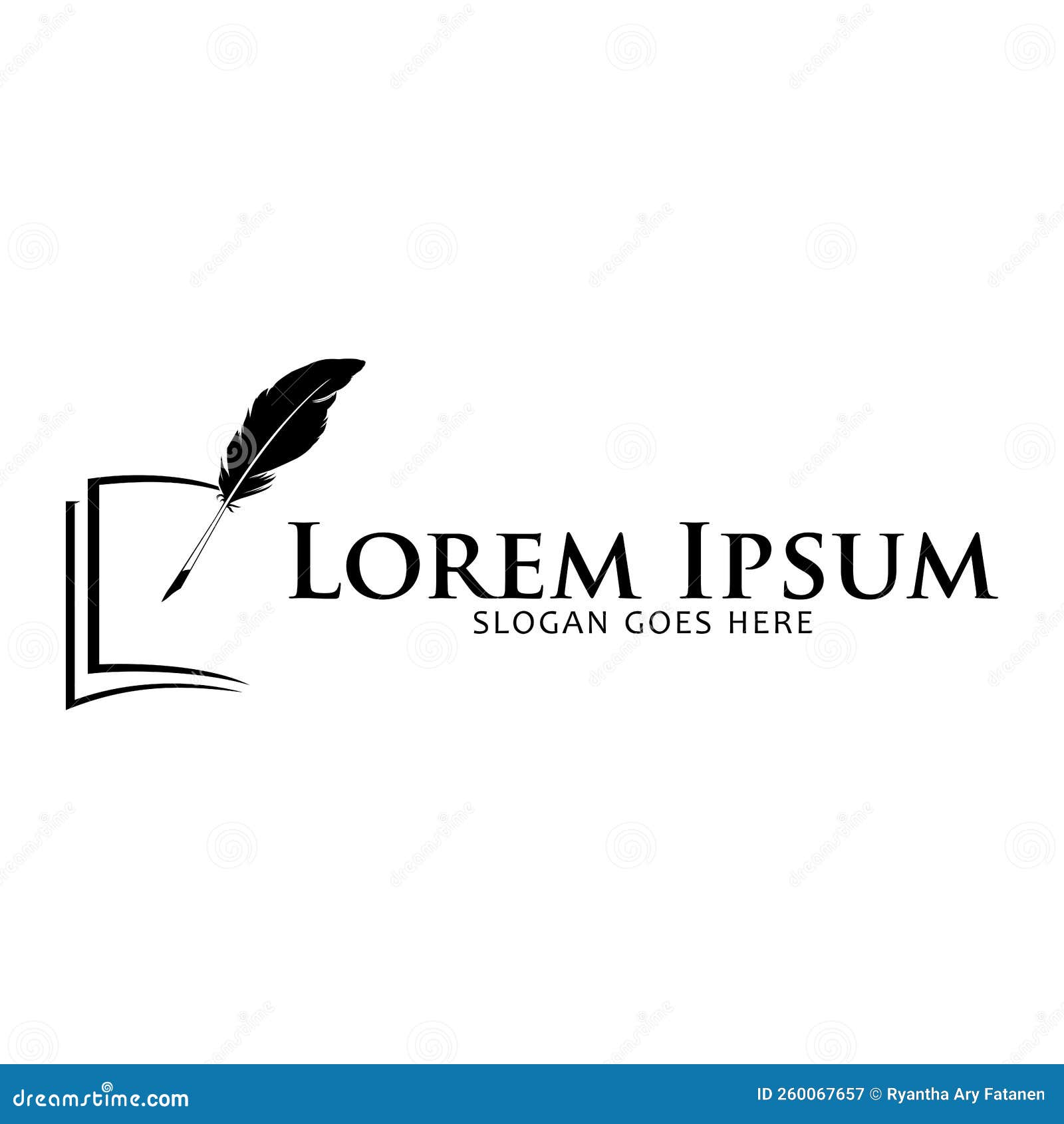 Note and quill logo design stock vector. Illustration of feather ...