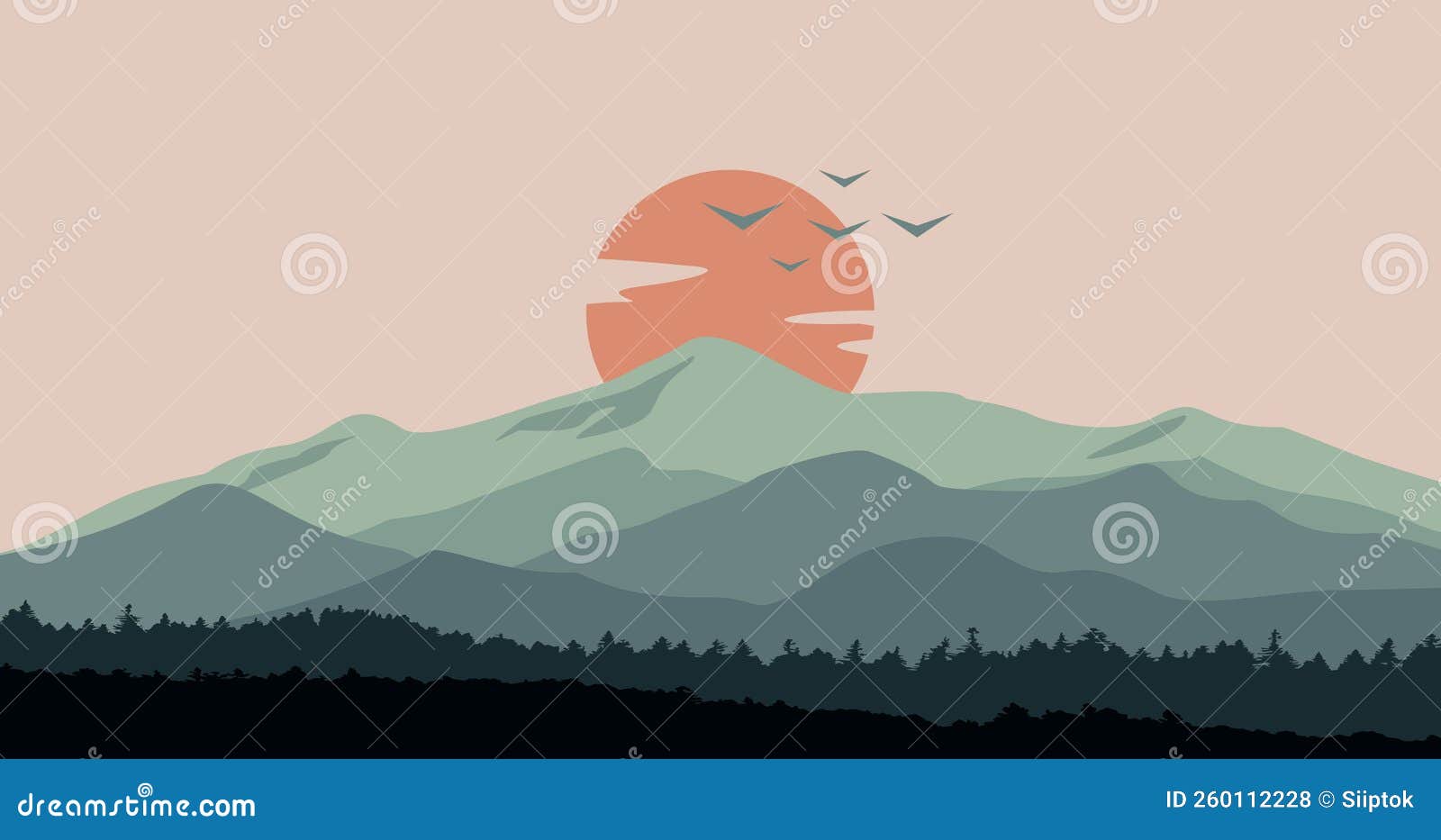 Soft Green and Pink Gradient Mountain Nature Background Stock ...