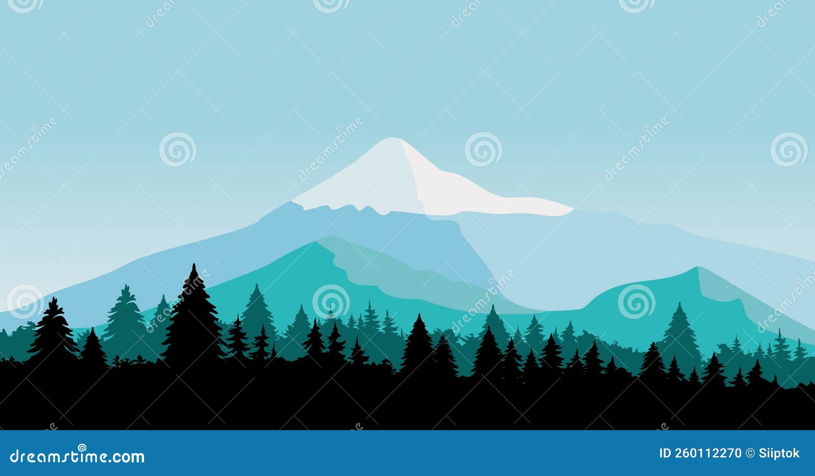 Snowy Blue Mountains Nature Background Stock Illustration ...