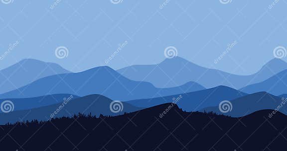 Blue Gradient Mountain Nature Background Stock Illustration ...
