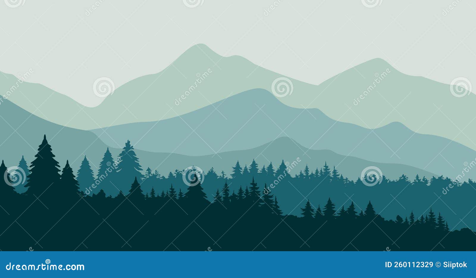 Blue Gradient Forest Mountain Nature Background Stock Illustration ...