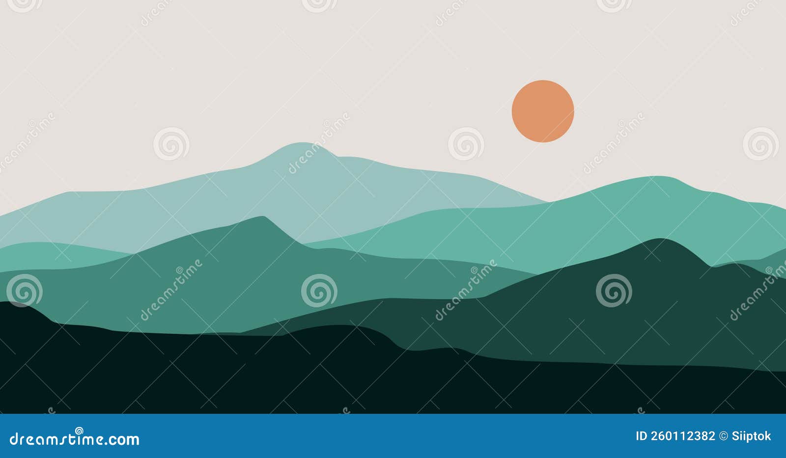 Blue and Green Gradient Mountain Nature Background Stock Illustration ...