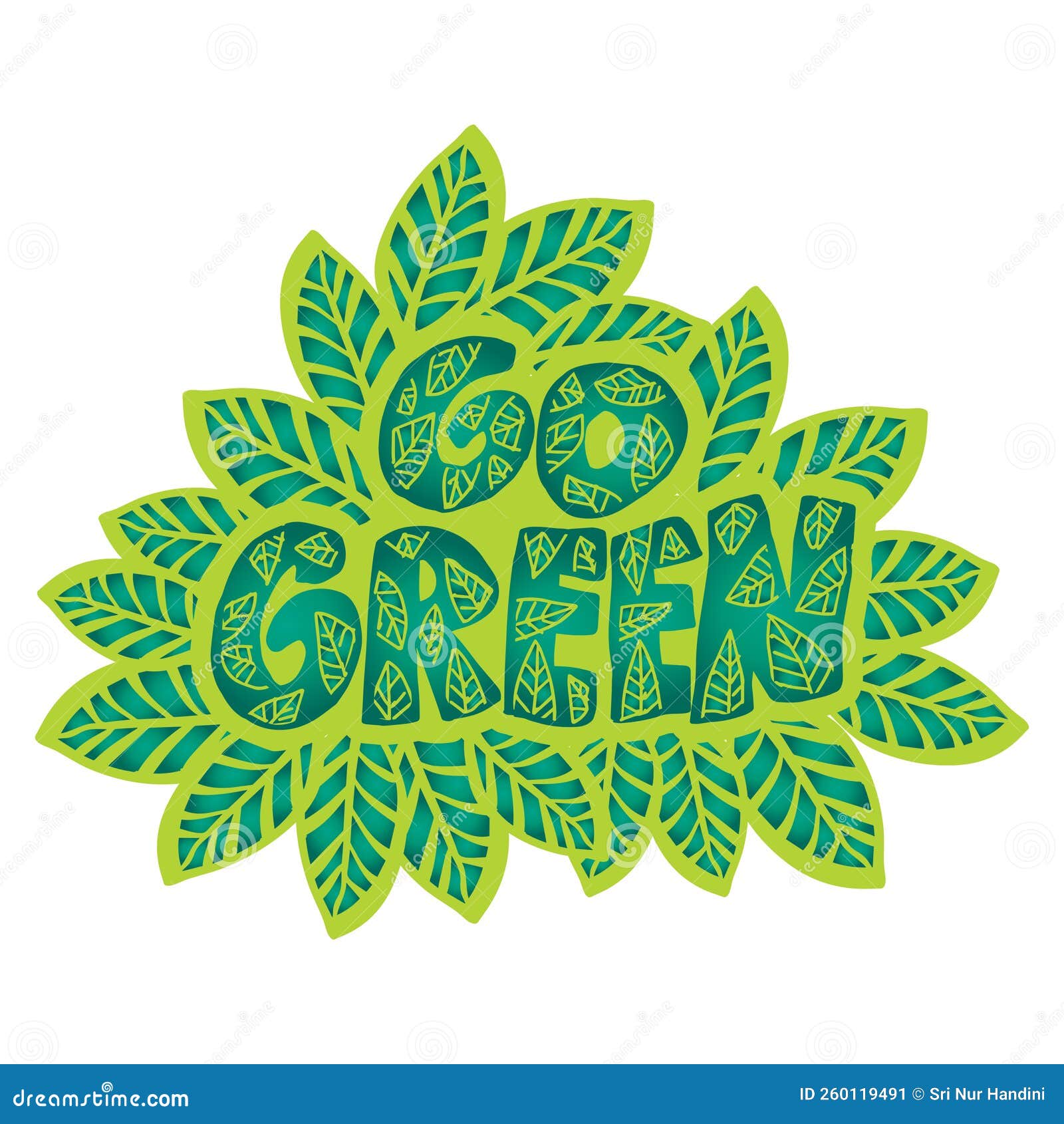 Go Green Hand Lettering Illustration. Poster Slogan Stock Illustration ...