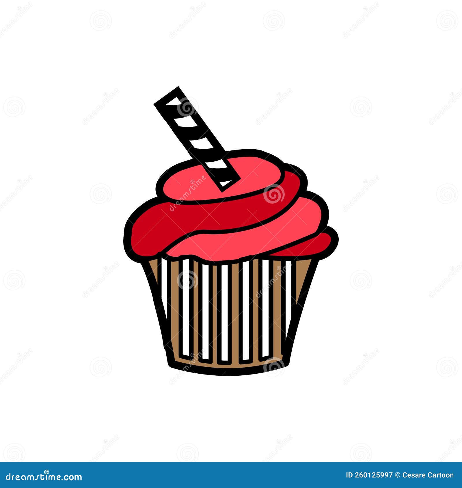 Cartoon cupcakes stock vector. Illustration of simple - 260125997